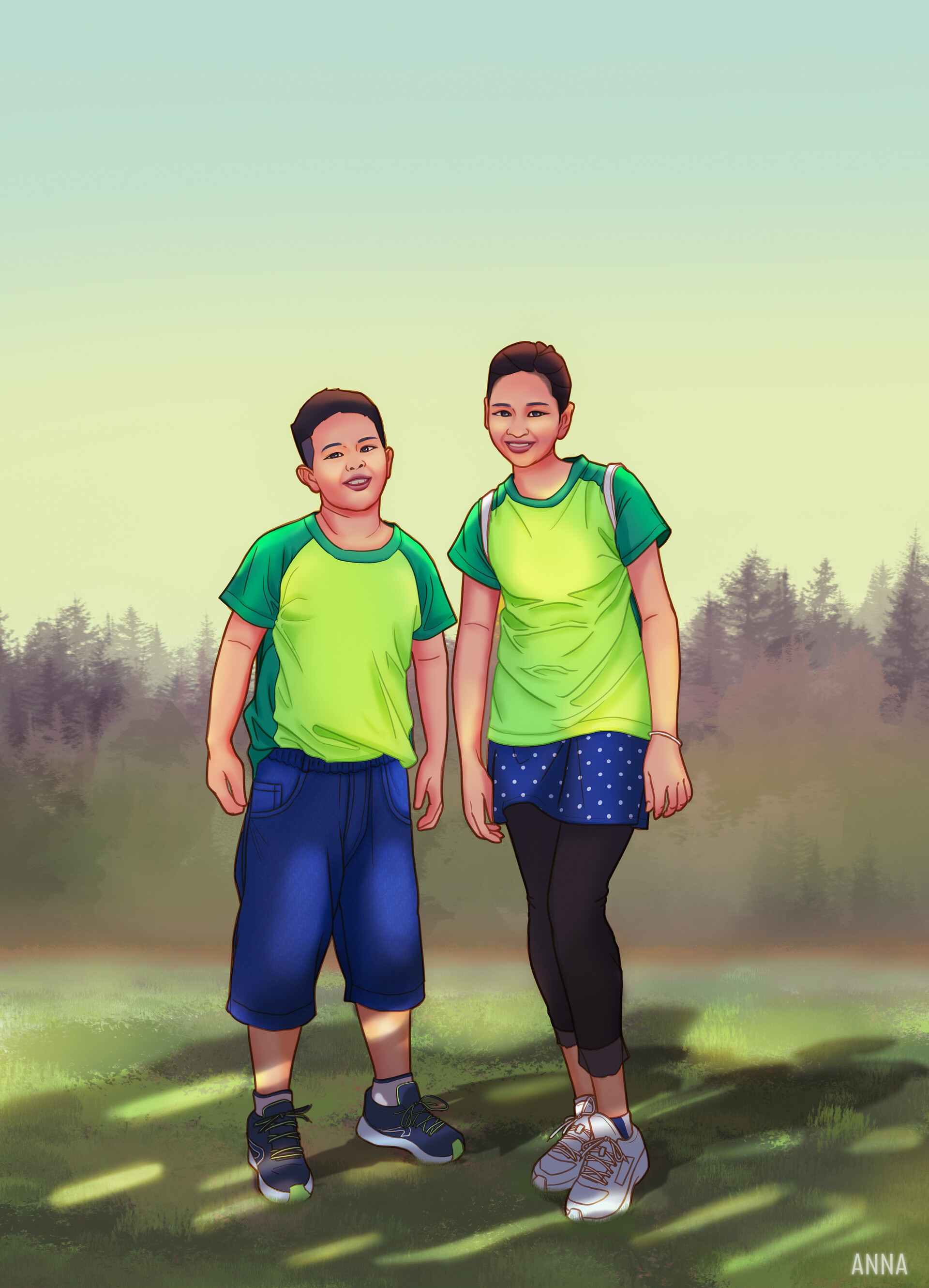 ArtStation - Sister brother painting