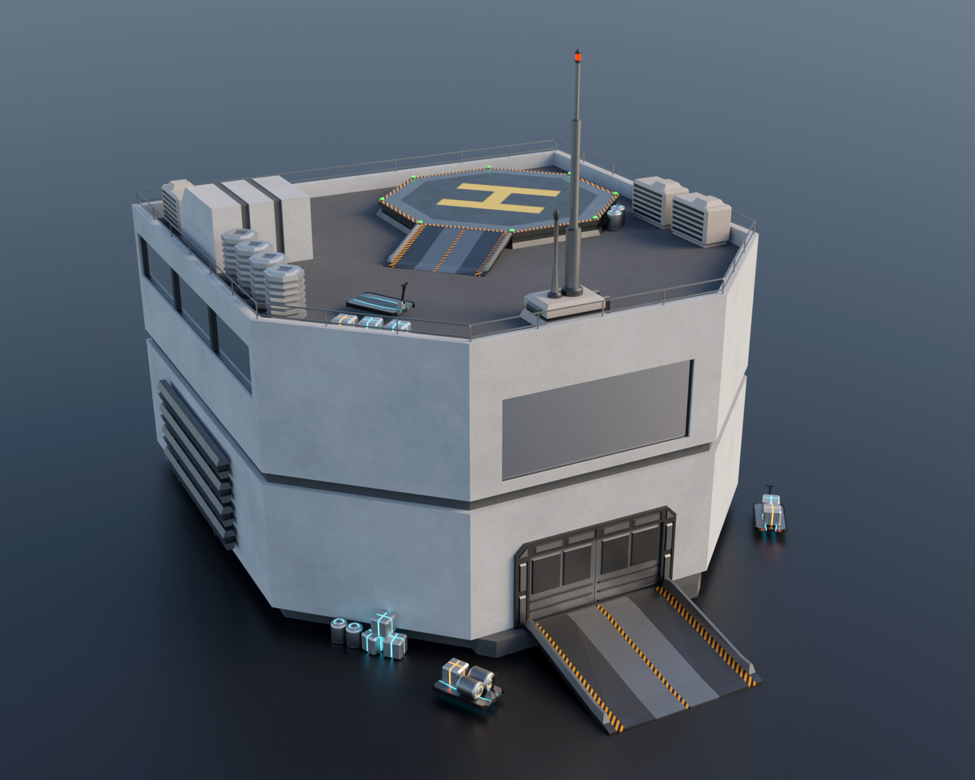 ArtStation - Futuristic Industrial Building