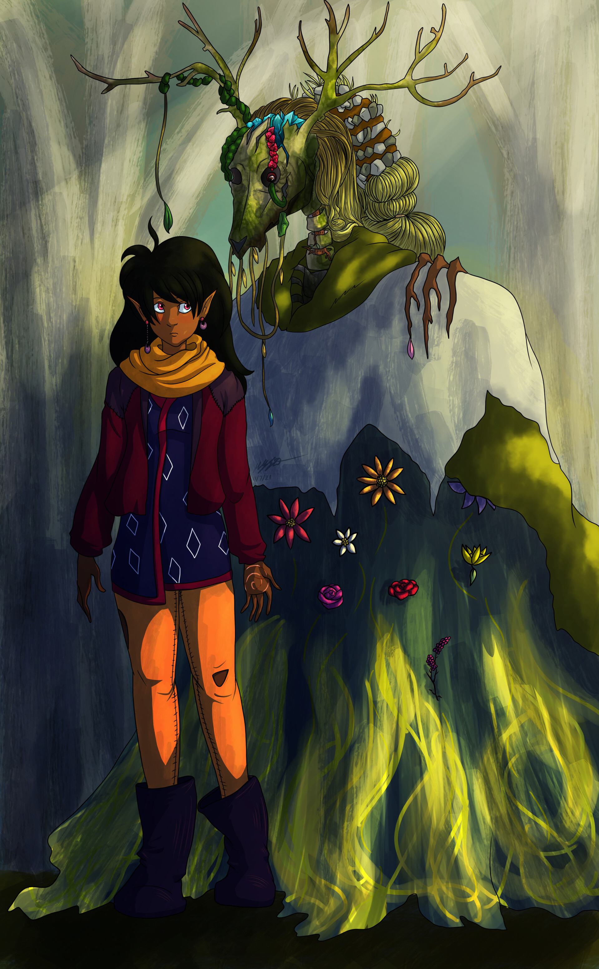 ArtStation - The Girl and The Spirit