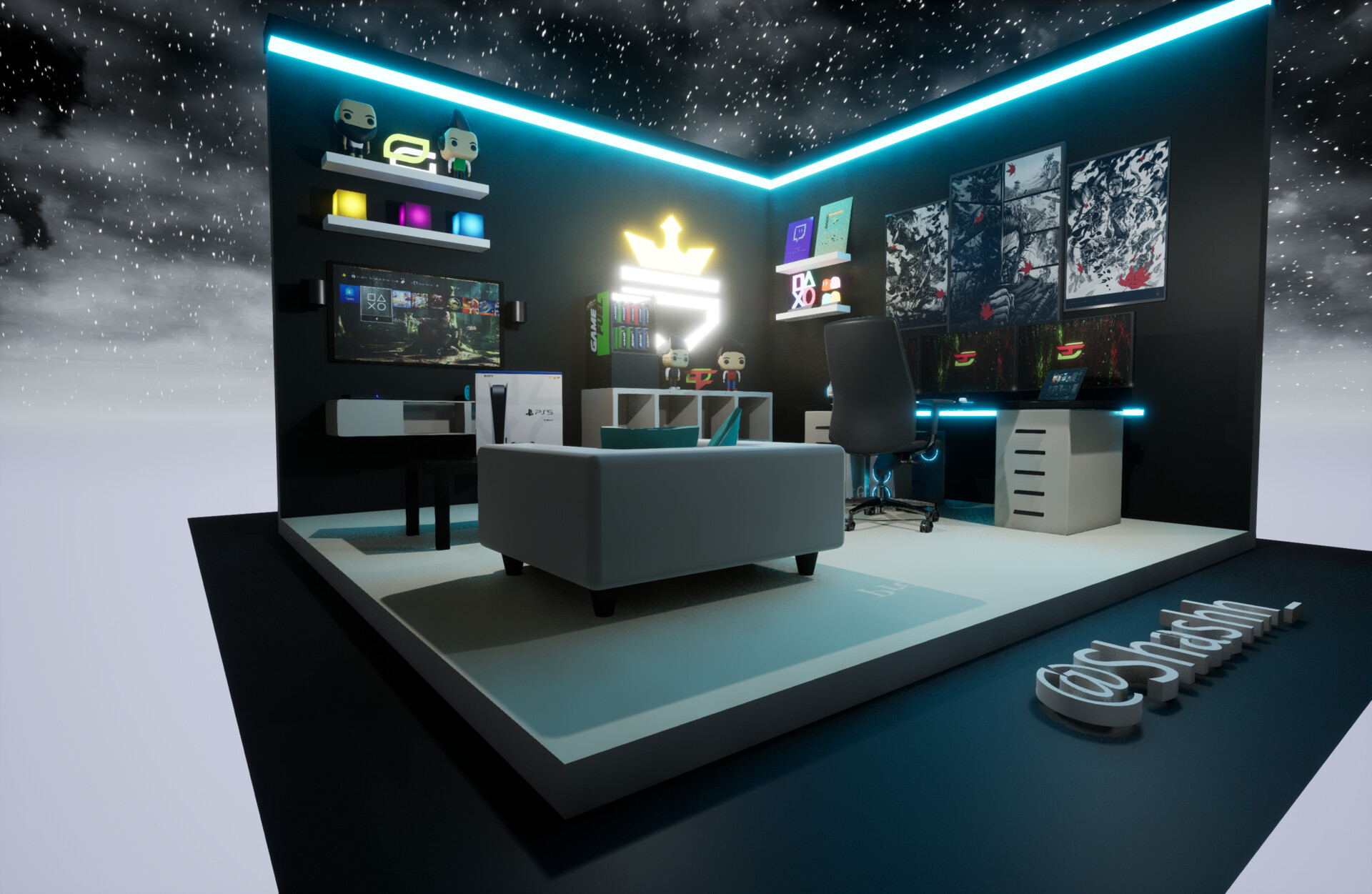 ArtStation - Isometric Games Room