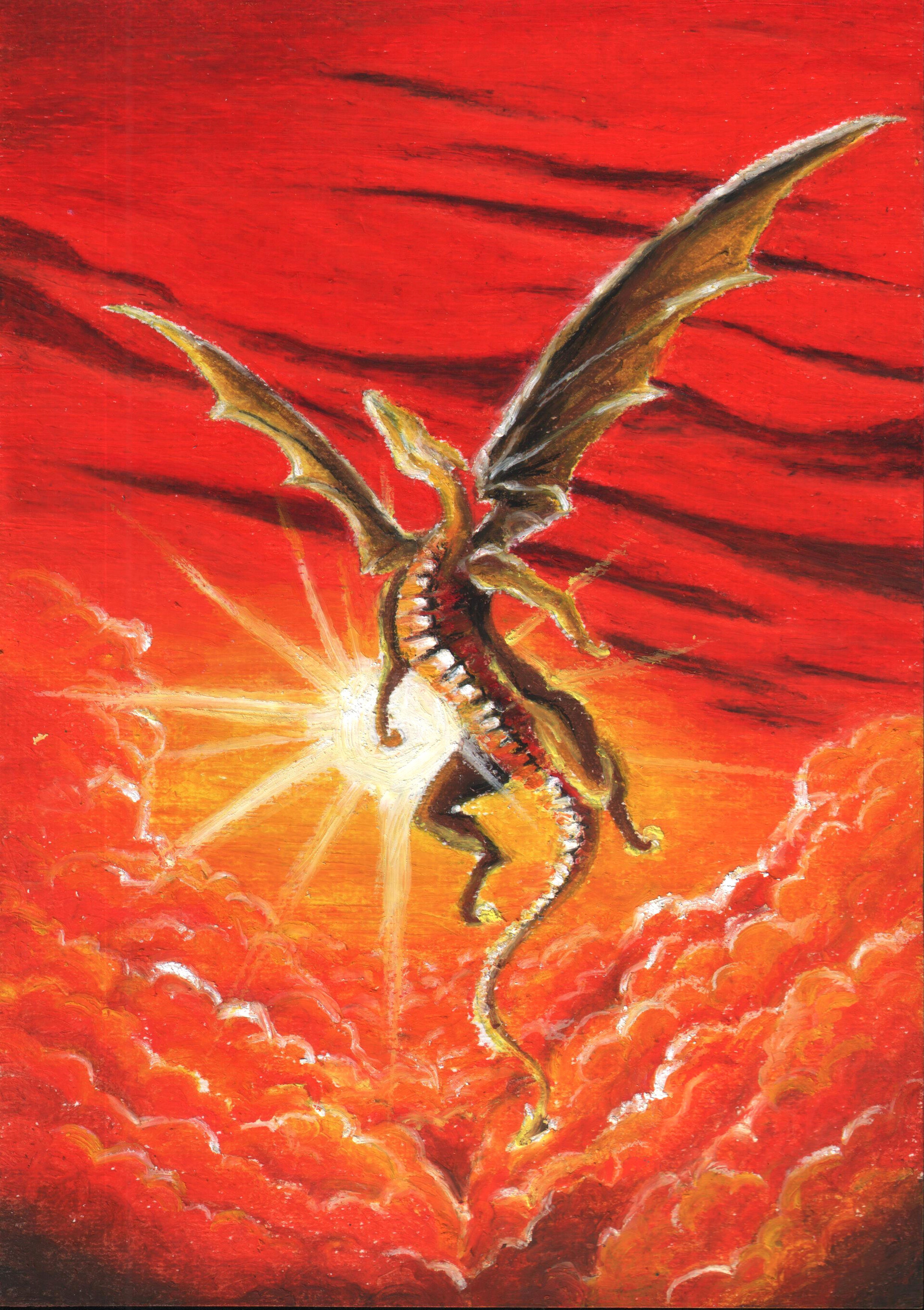 ArtStation - Red sky dragon