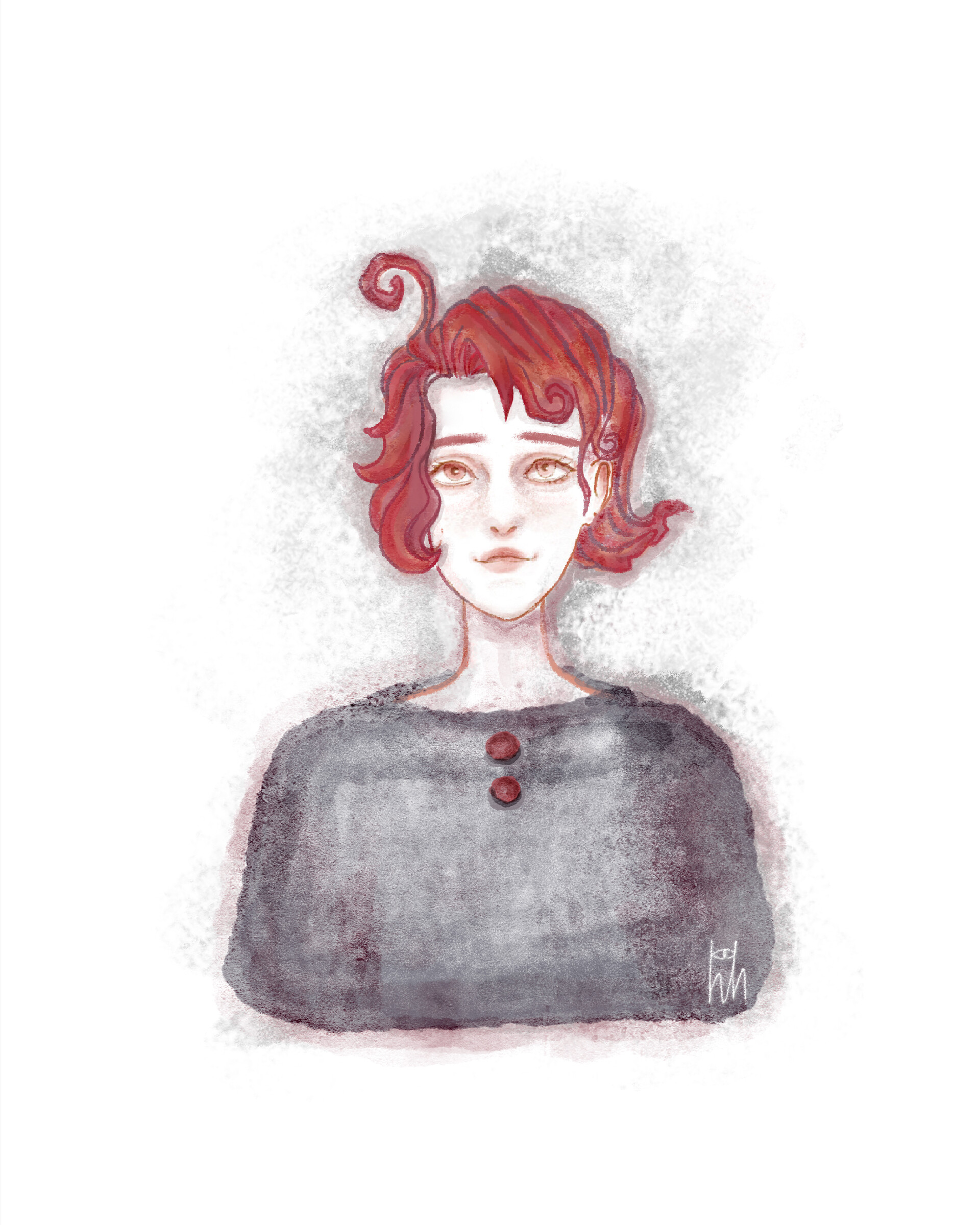 ArtStation - Sad girl illustration in watercolor style