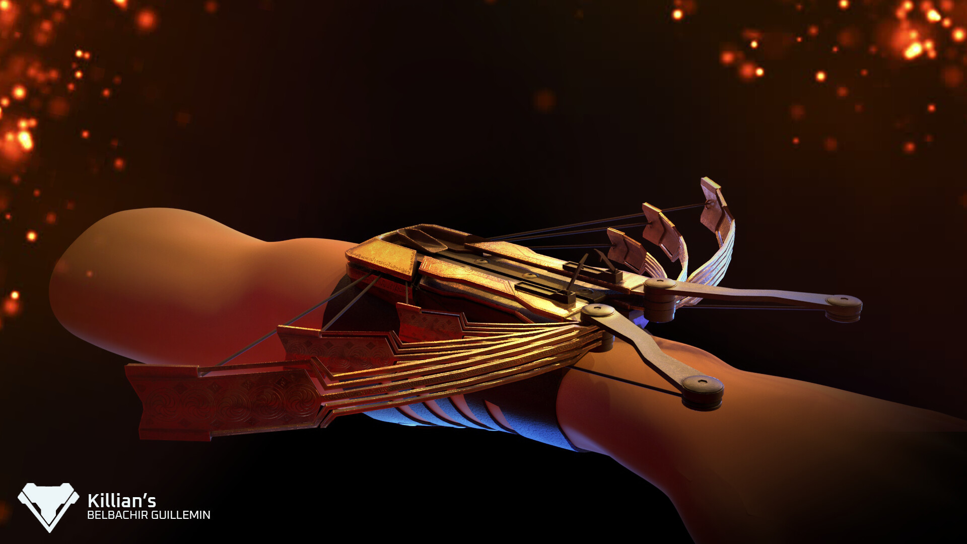 ArtStation - Futuristic wrist Crossbow concept 3D