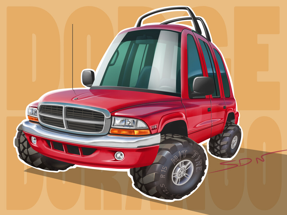 ArtStation - Карикатуры на Dodge Durango и Dodge Intrepid