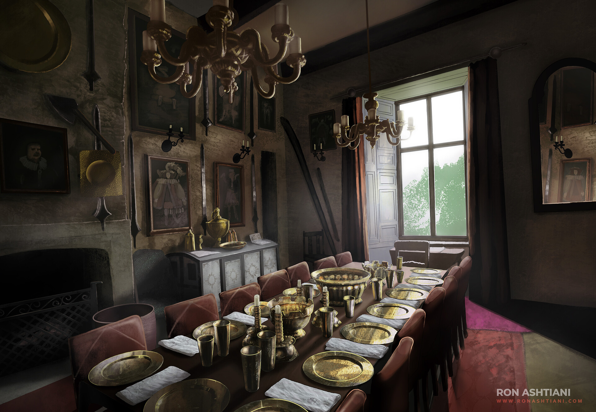 Ron Ashtiani - Dining room freehand study