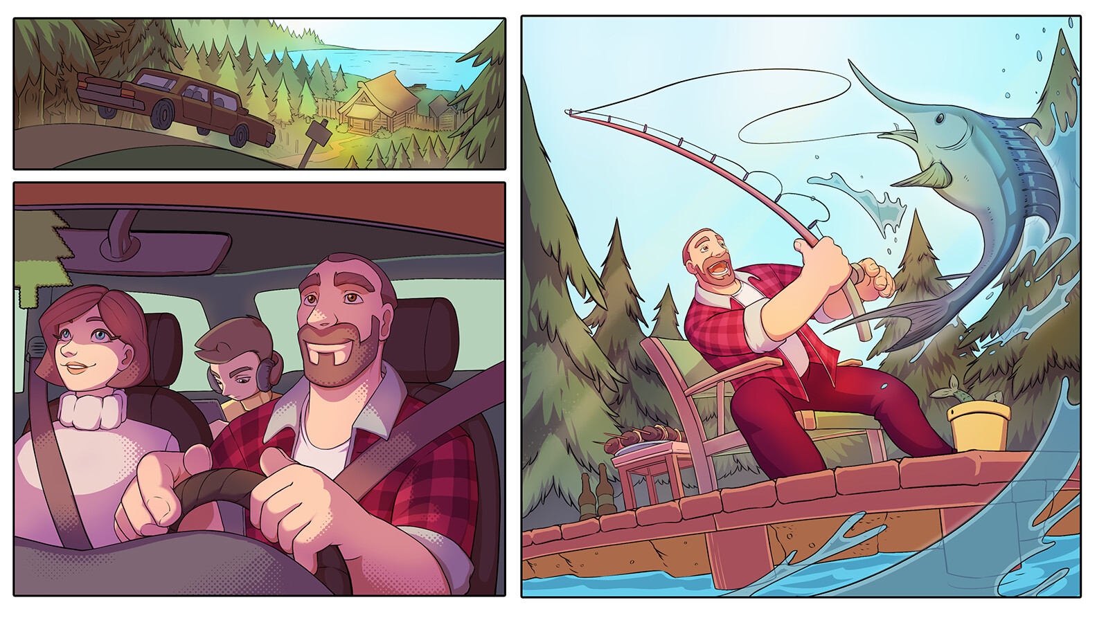 ArtStation - Concept characters, comics and icon for Angry Dad game