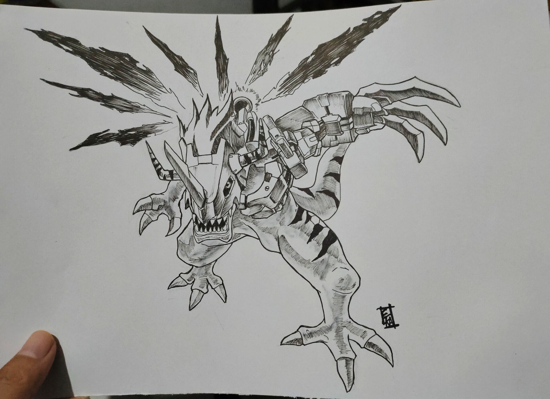 how to draw metalgreymon