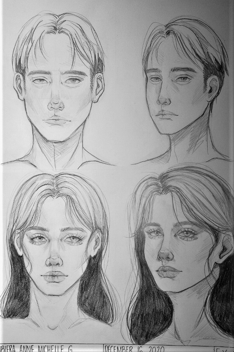 how to draw a girl and boy face