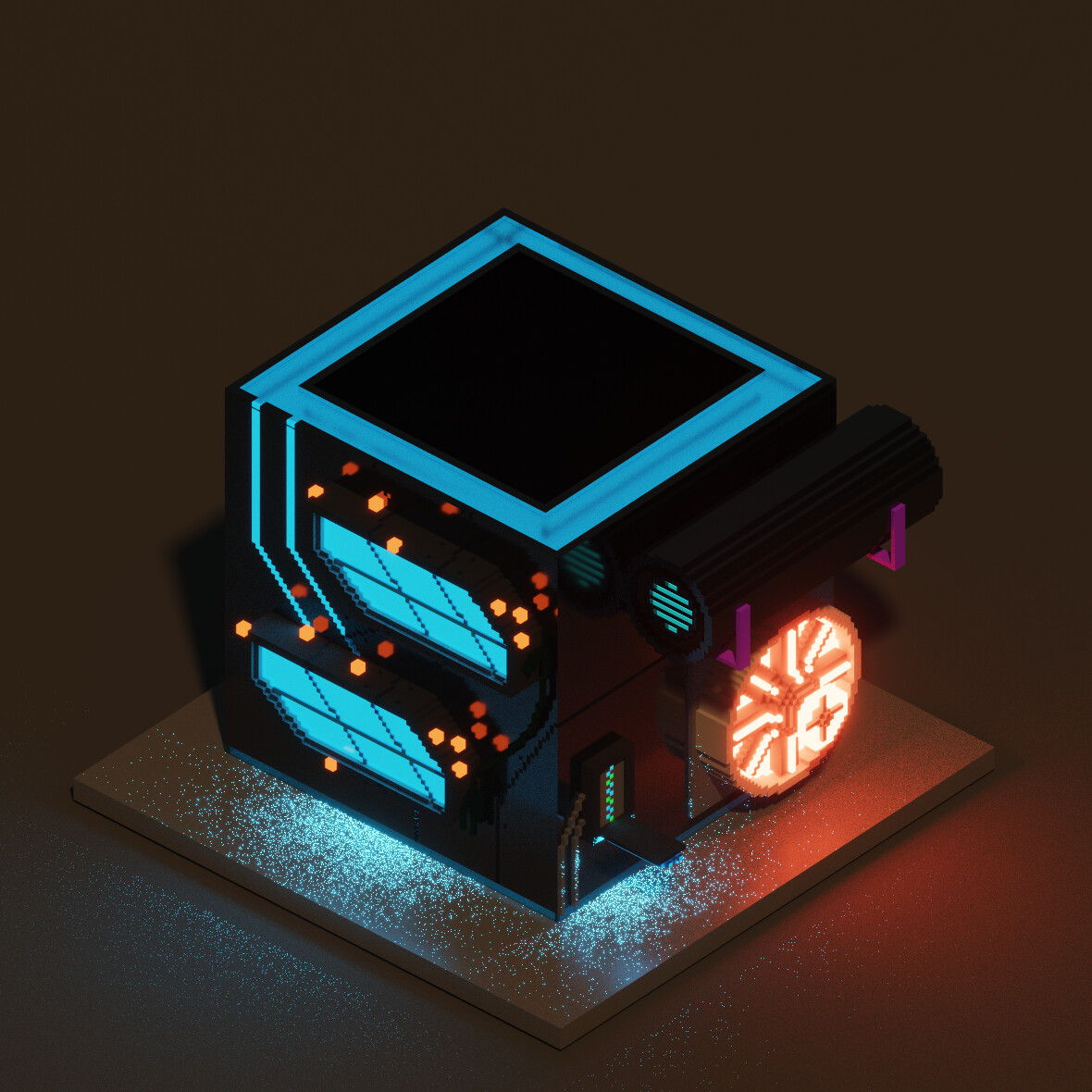 ArtStation - Magicavoxel speedmodeling 1. Cyberpunk home module