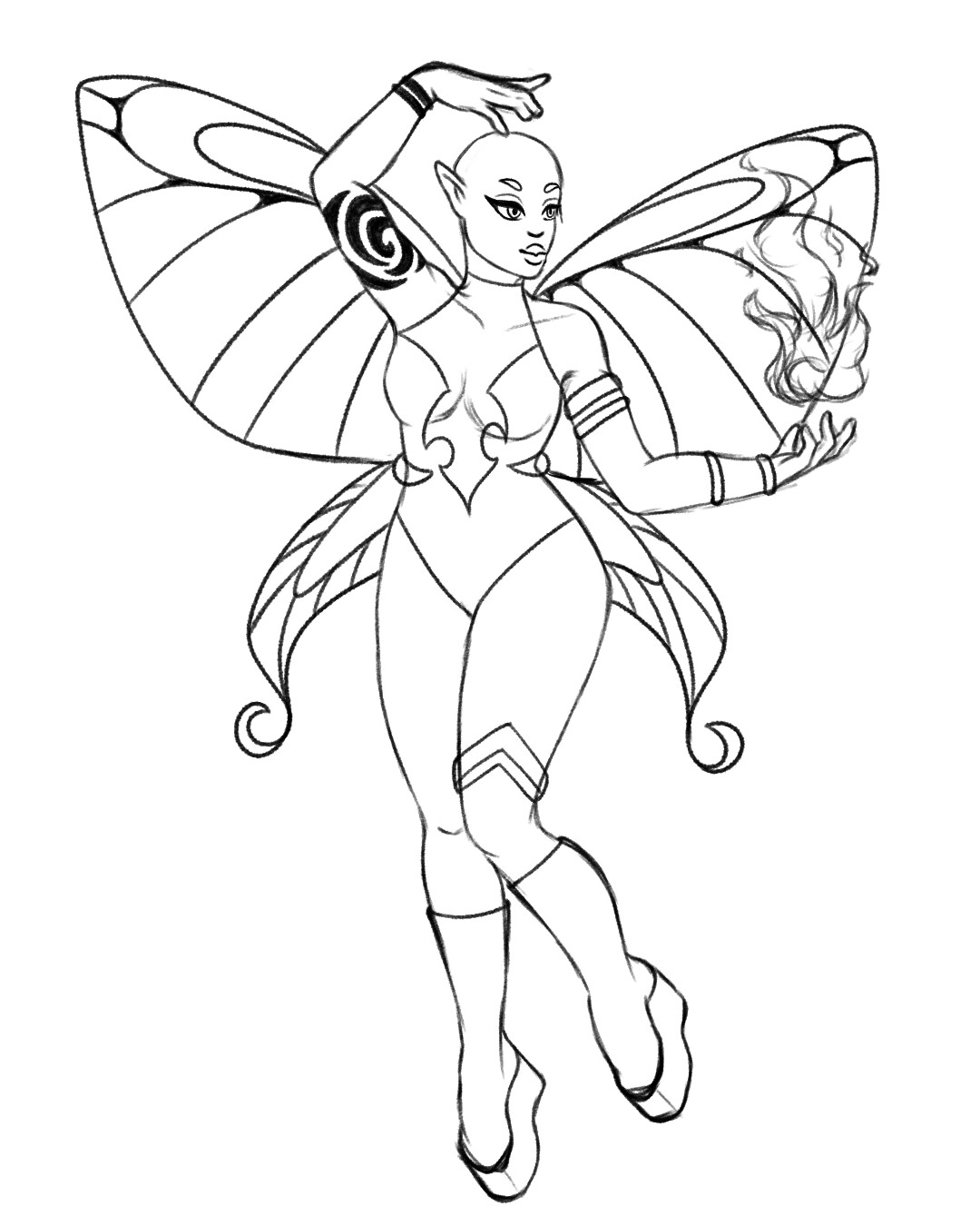 fire fairy coloring pages