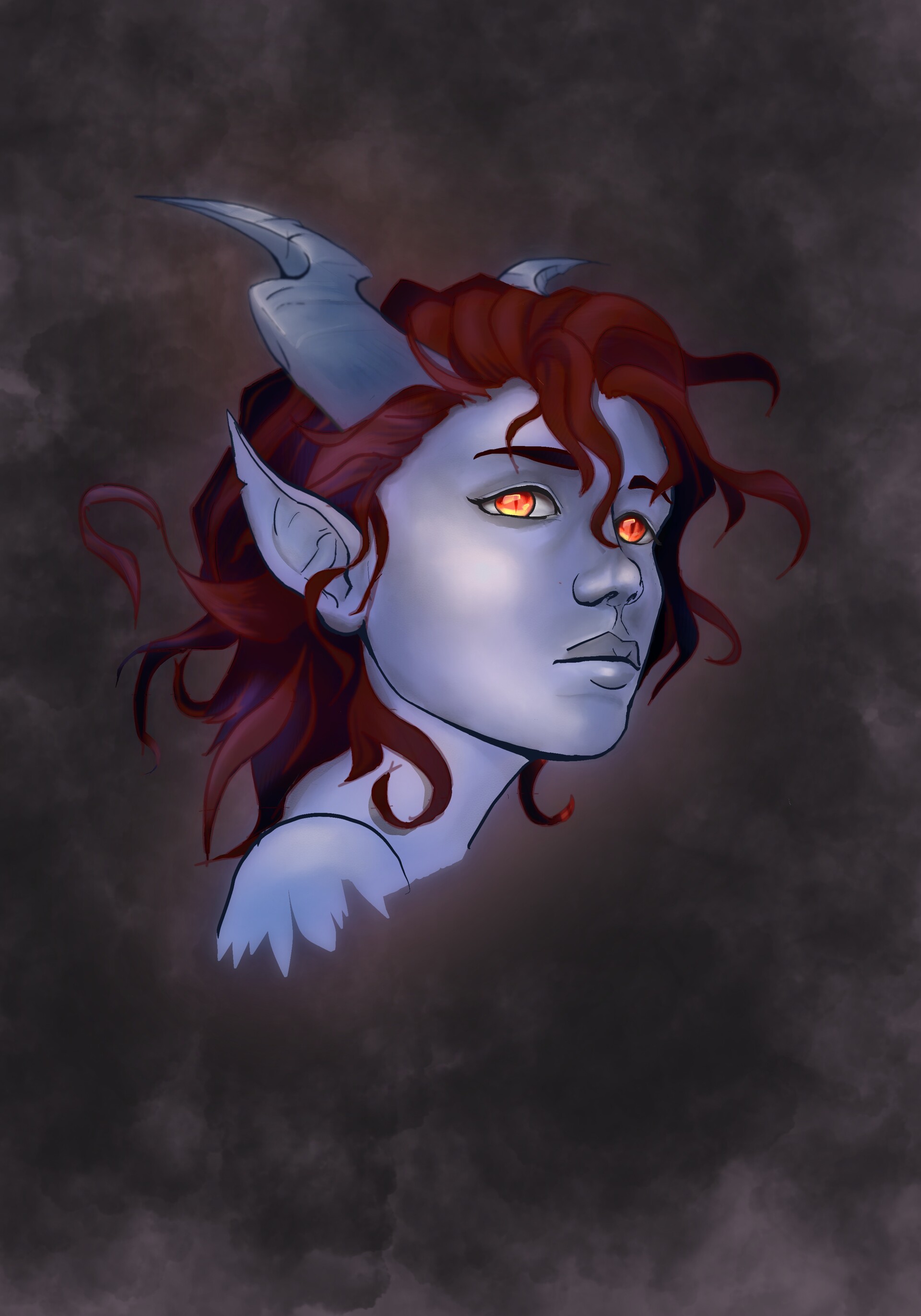 ArtStation - DND Mireya Frostrynne, Tiefling Hexblade Warlock.