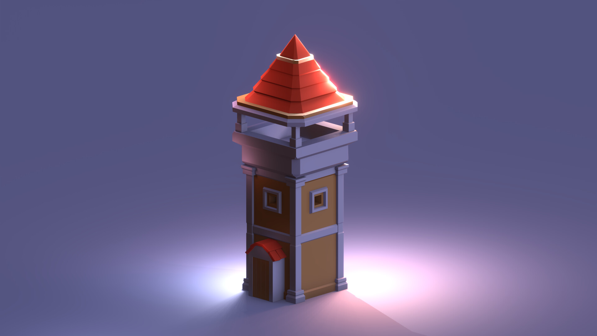 Laura Roman - Lowpoly watchtower following a tutorial by Brainchildpl