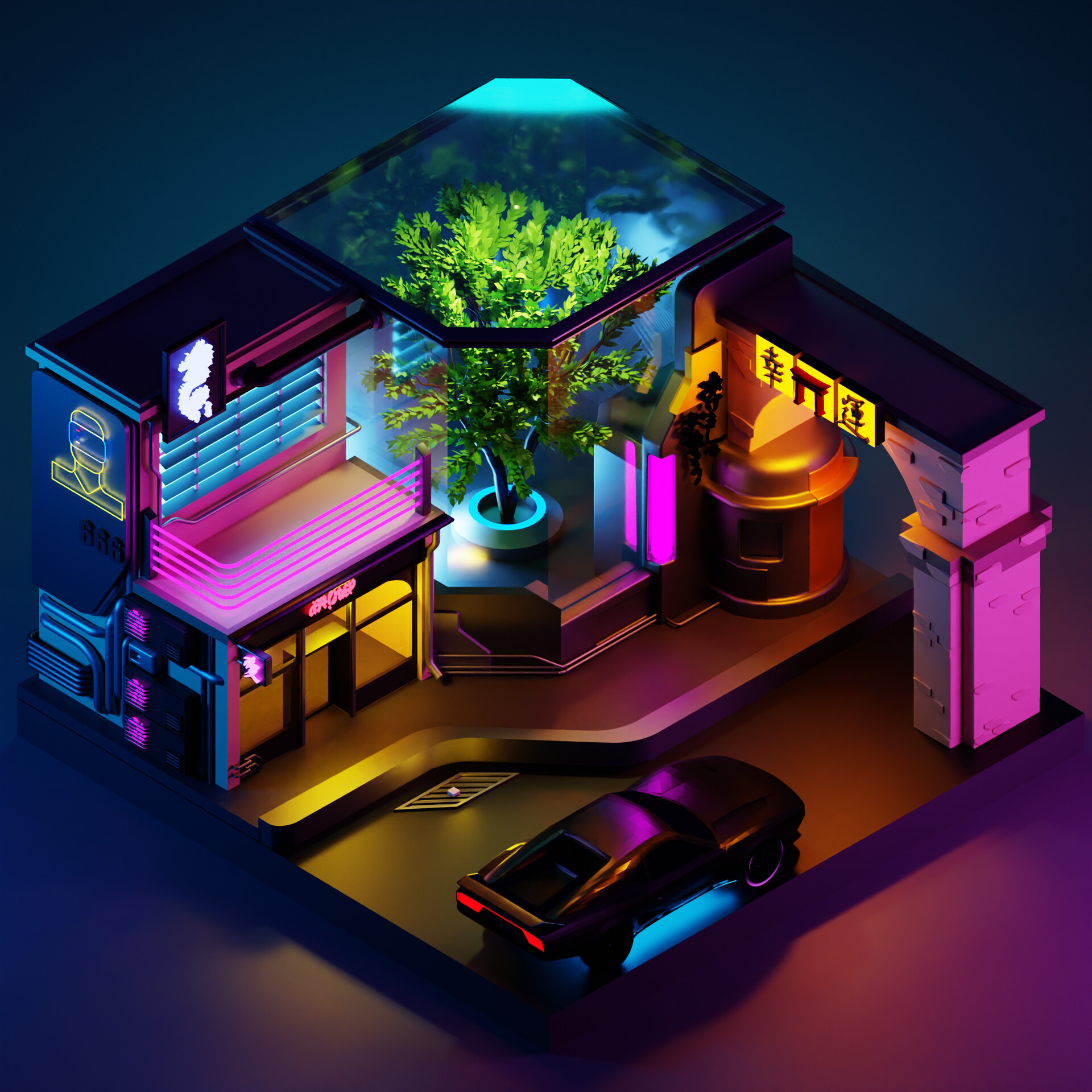 ArtStation - Low Poly Cyber Punk