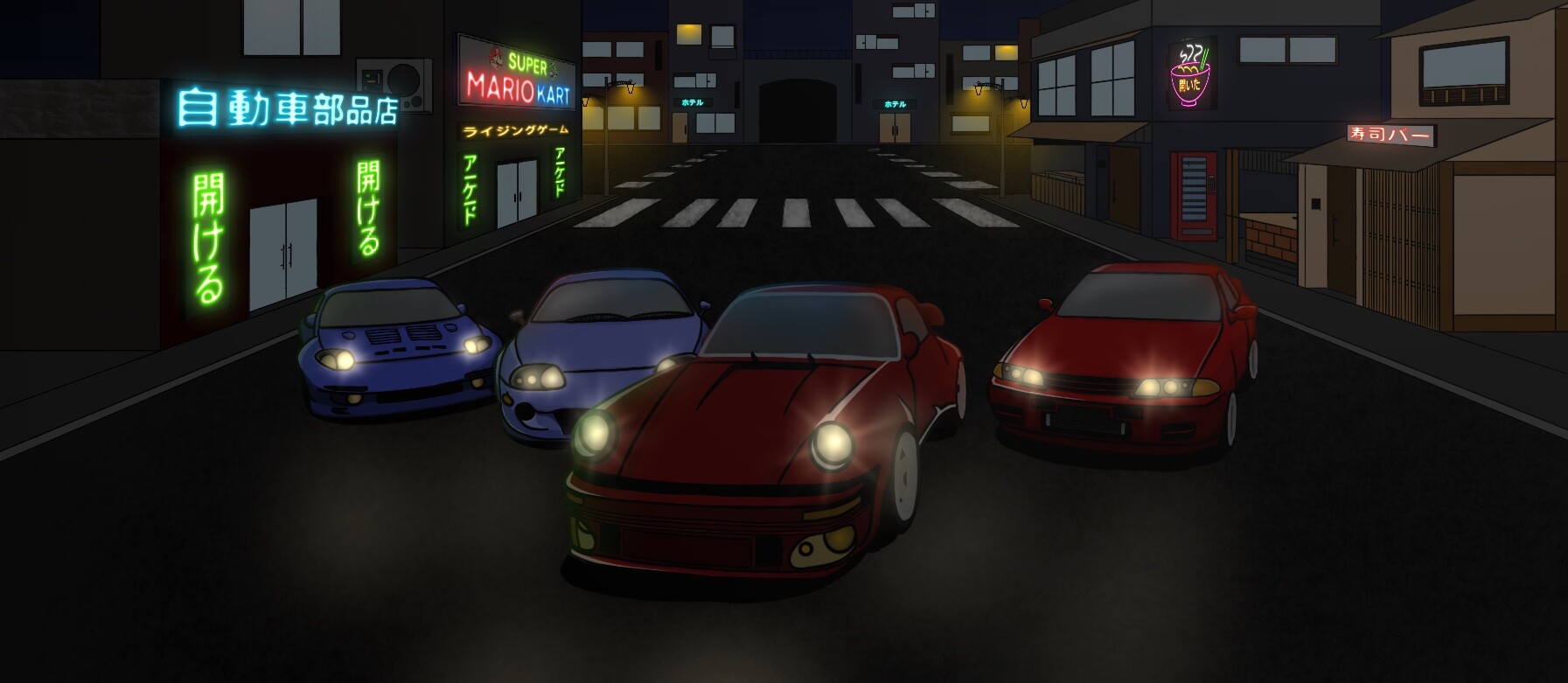 ArtStation - JDM Car Culture project final piece