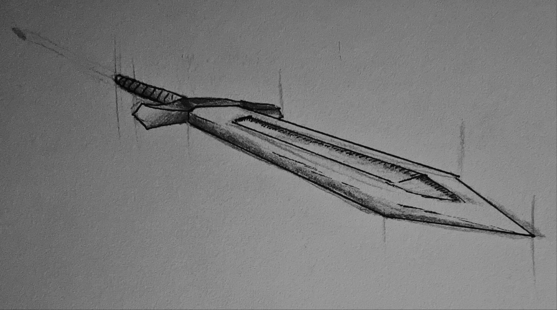 how to draw perspective sword