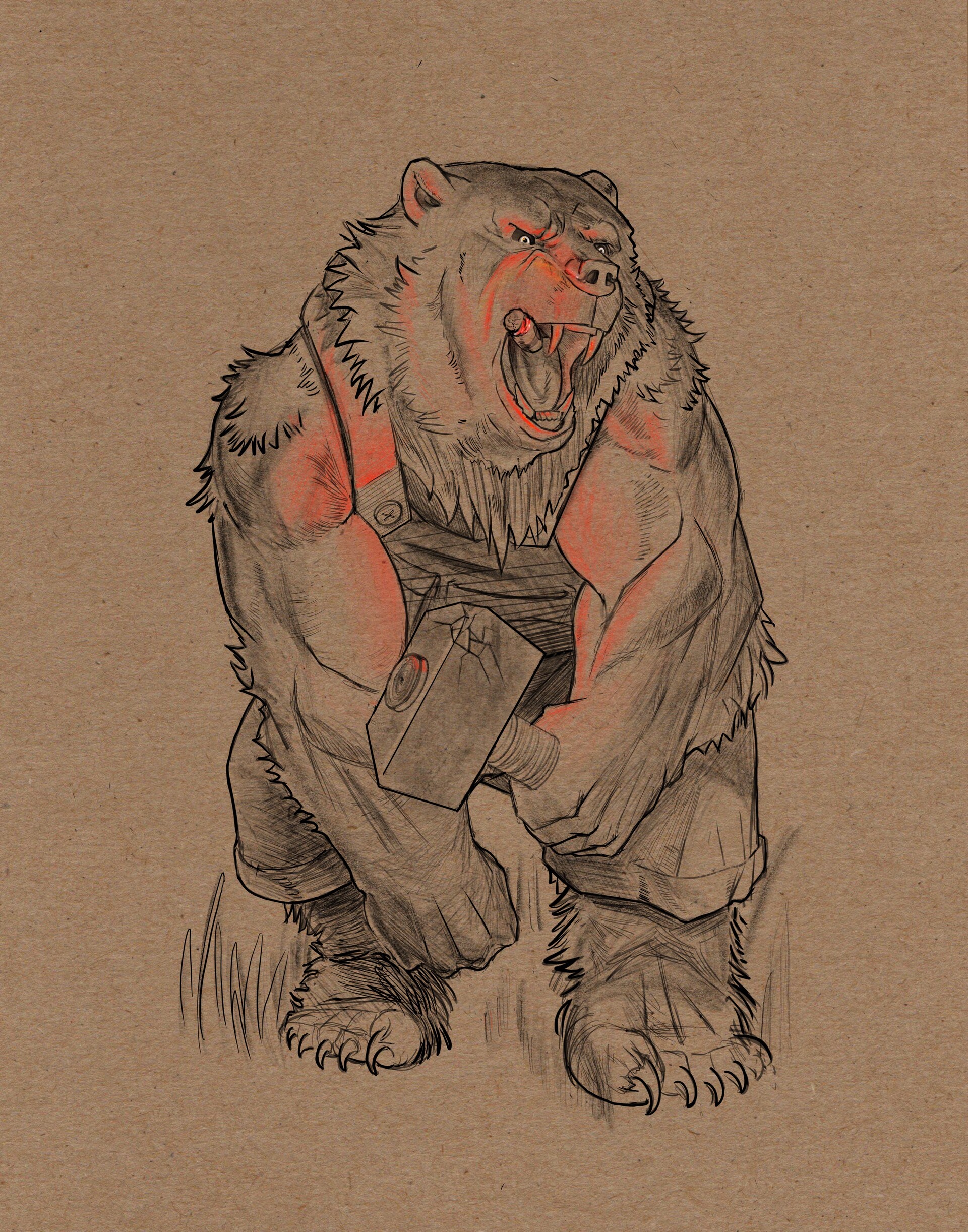 ArtStation - Idk,its a bear-man railway worker.