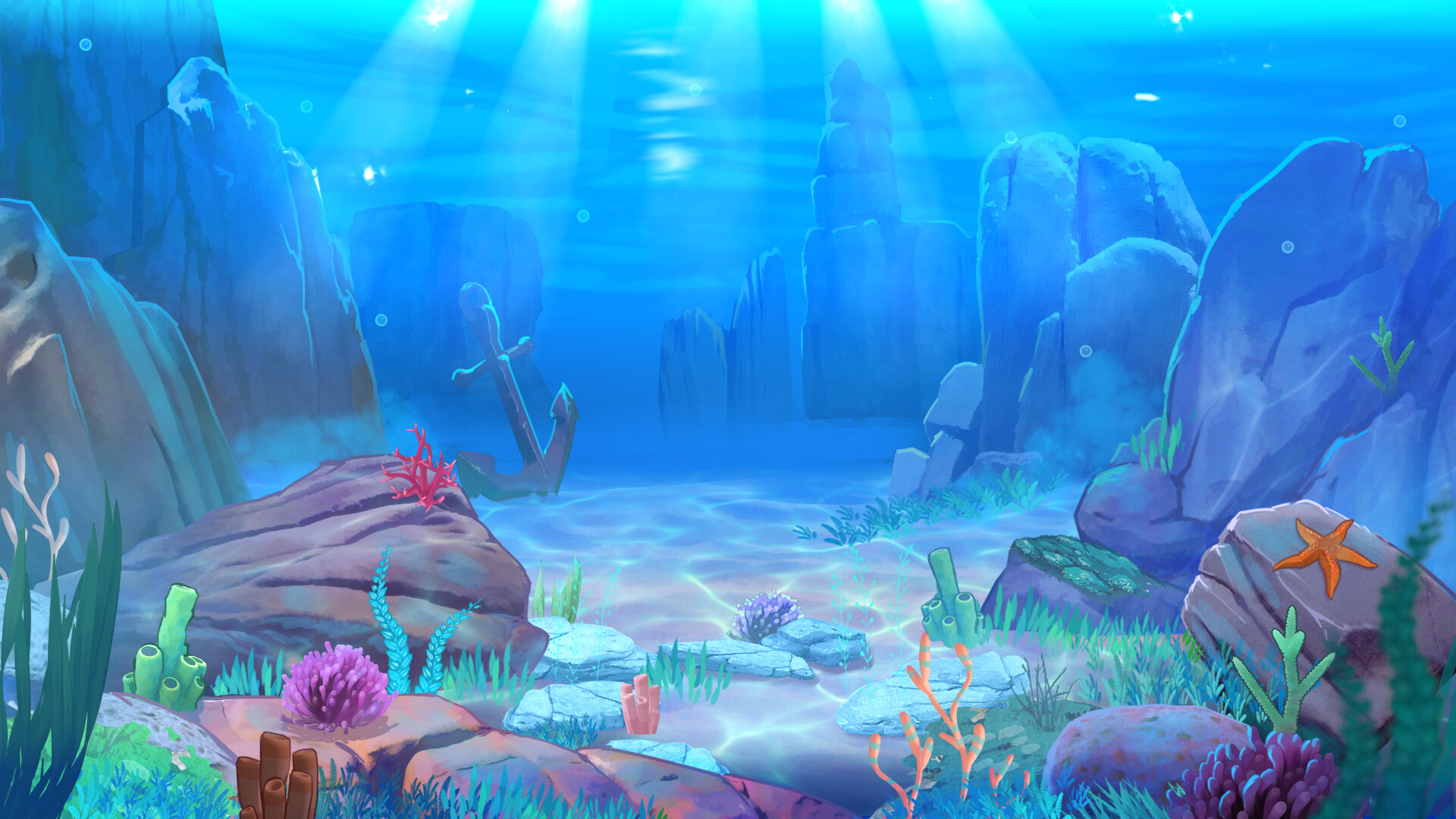 Little Mermaid Ocean Background