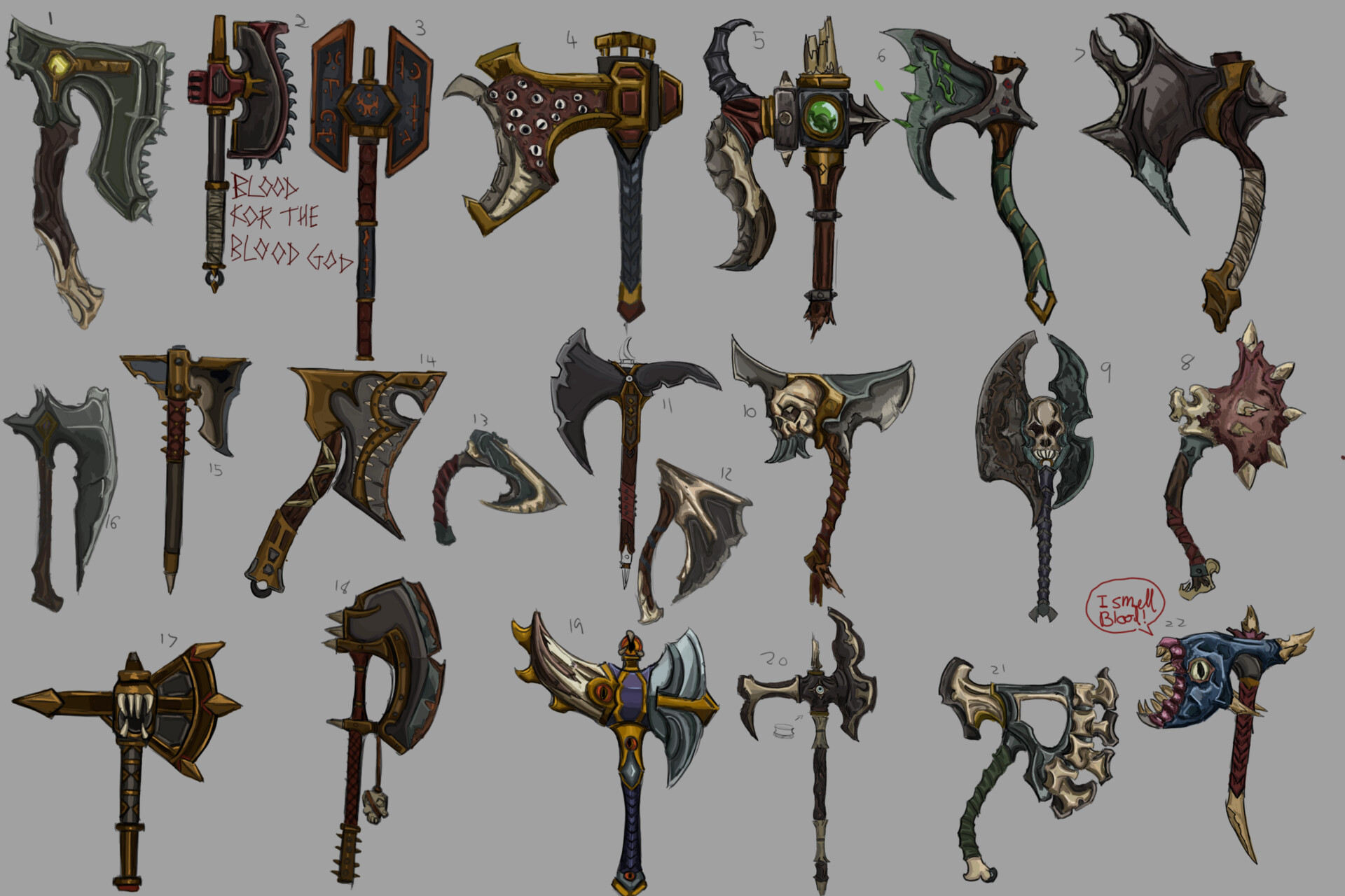 ArtStation - 100 demon axes and swords