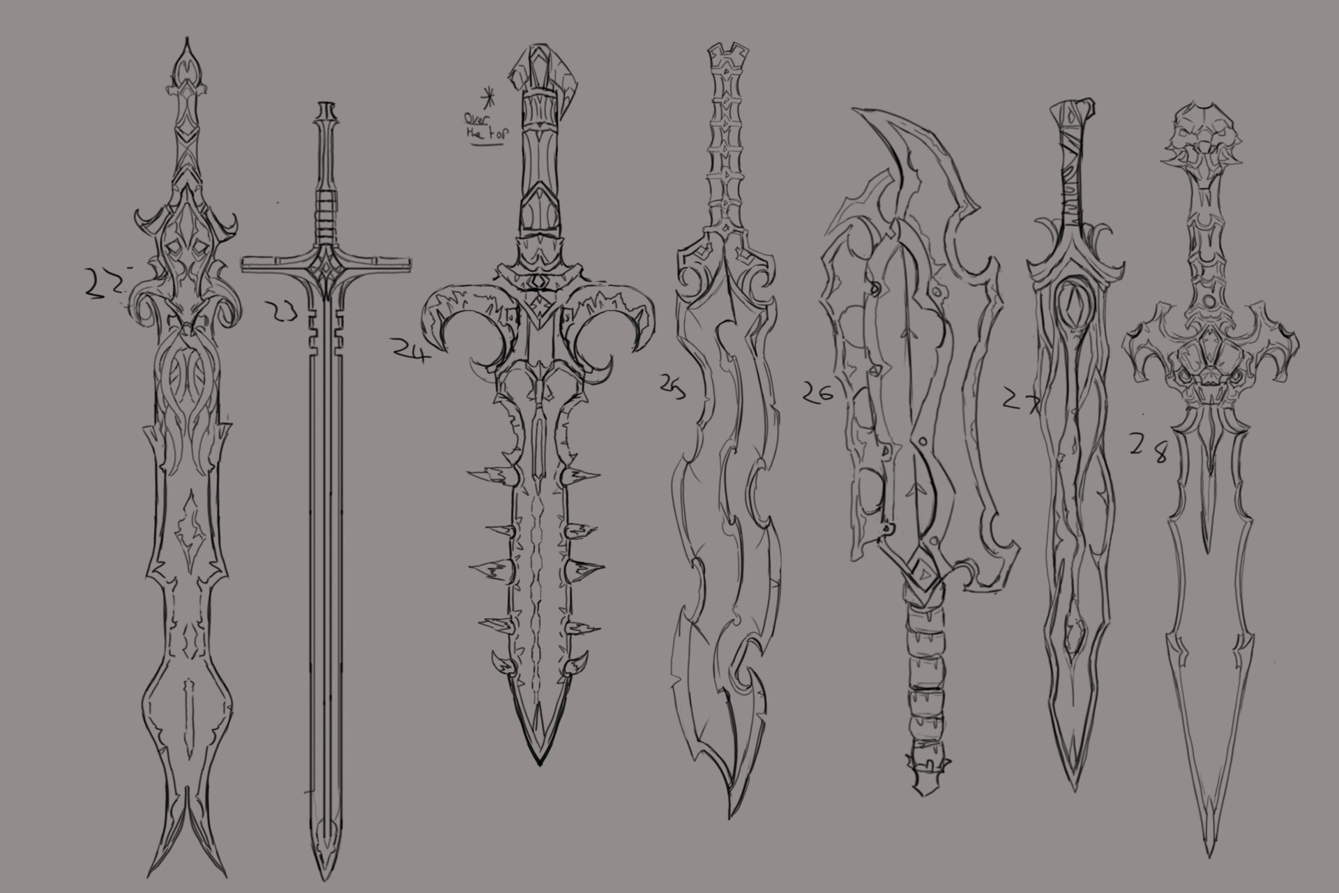 demonic sword drawing