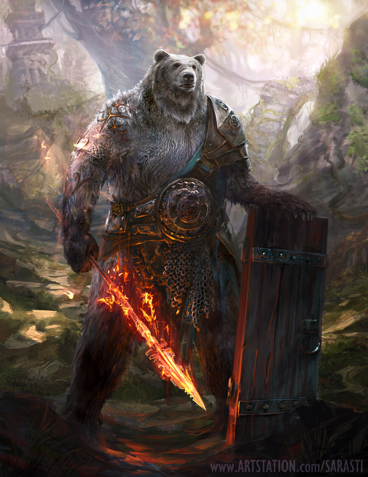 anthro bear warrior