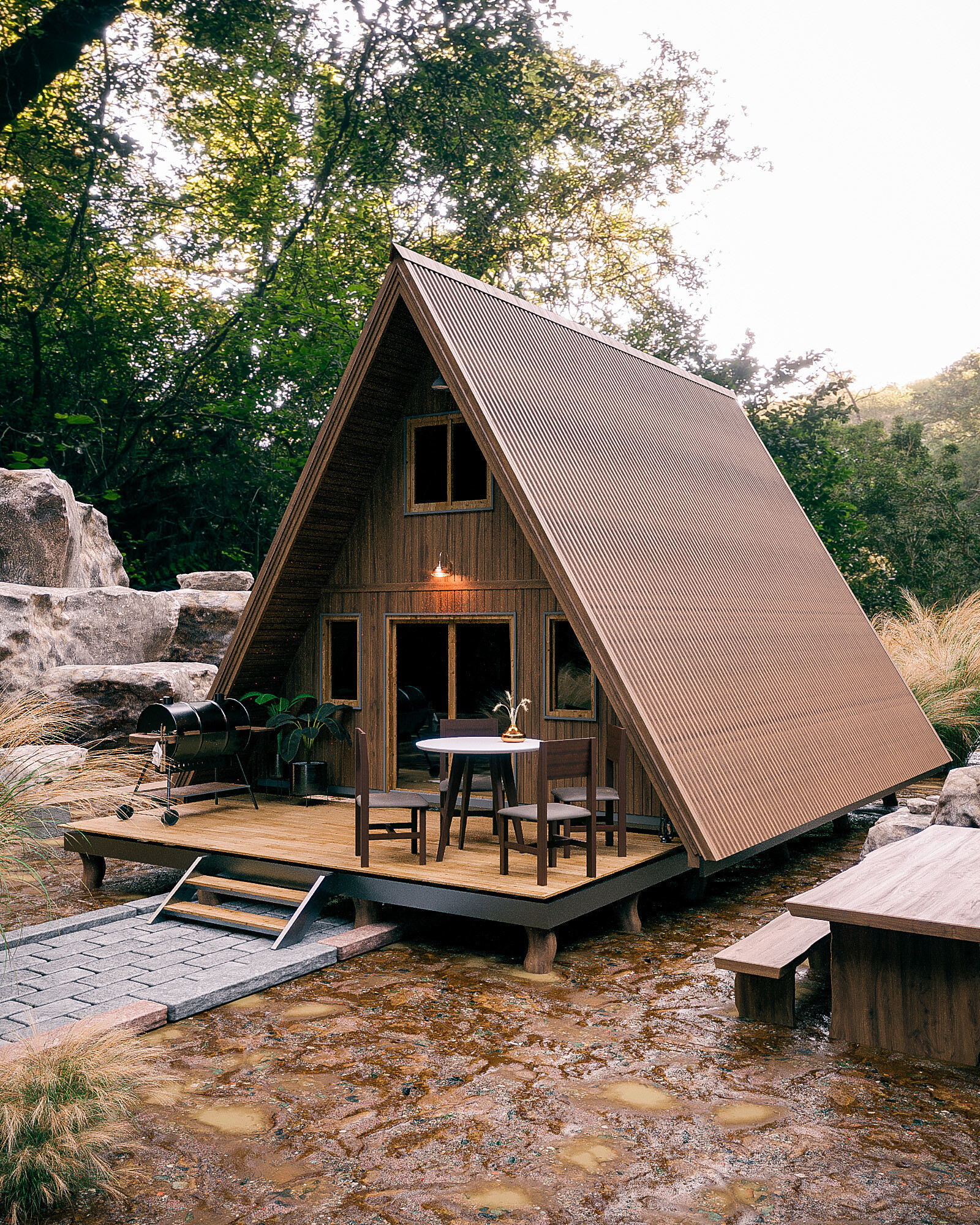 ArtStation - CGI - HUT IN THE FOREST