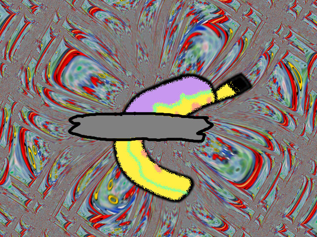 ArtStation - alien banana taped on a wall