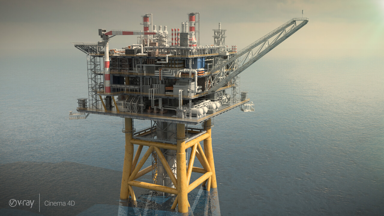 ArtStation - oil platform SOLAN