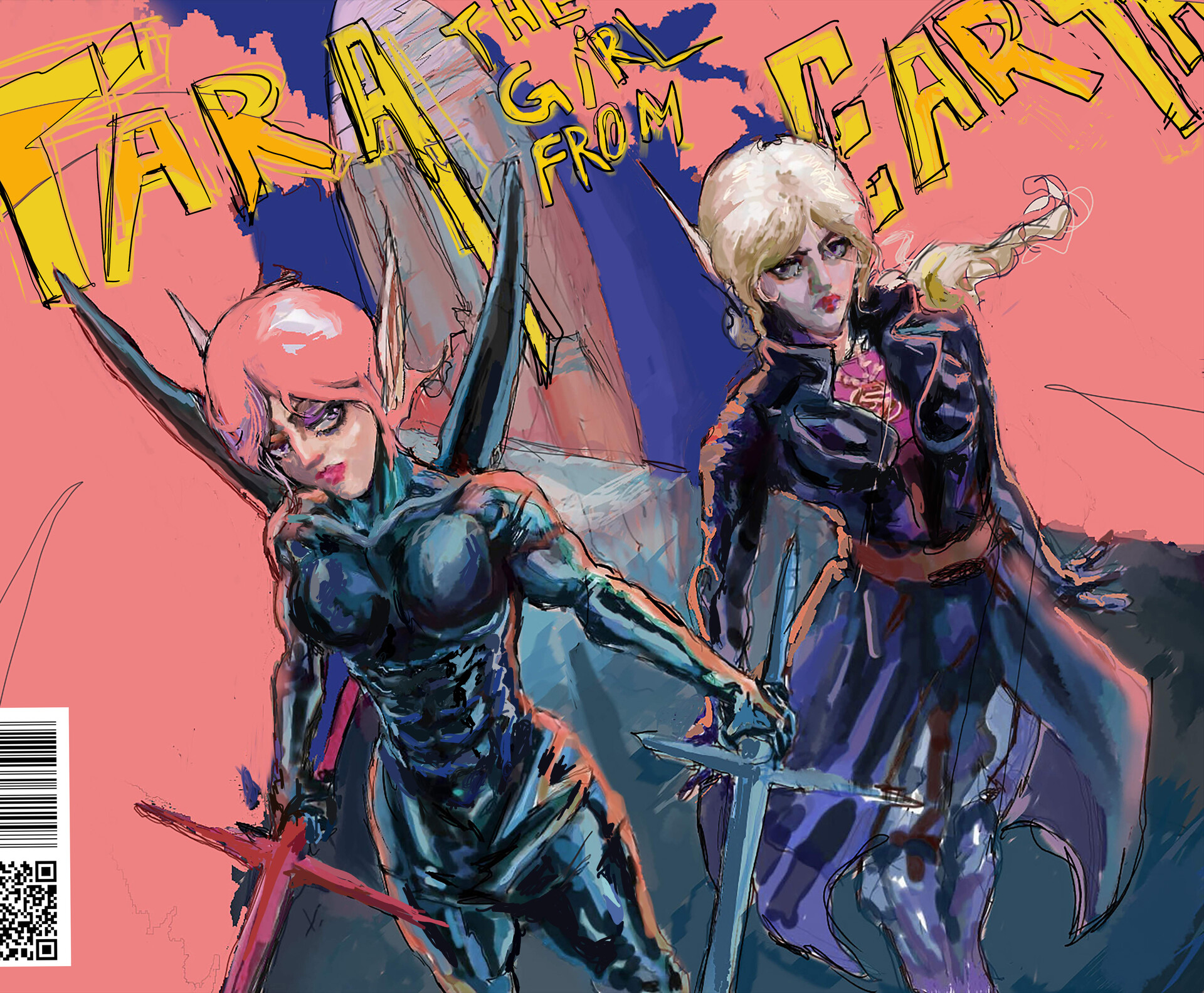 ArtStation - Comic book cover concept, warrior and scientist nymph ...