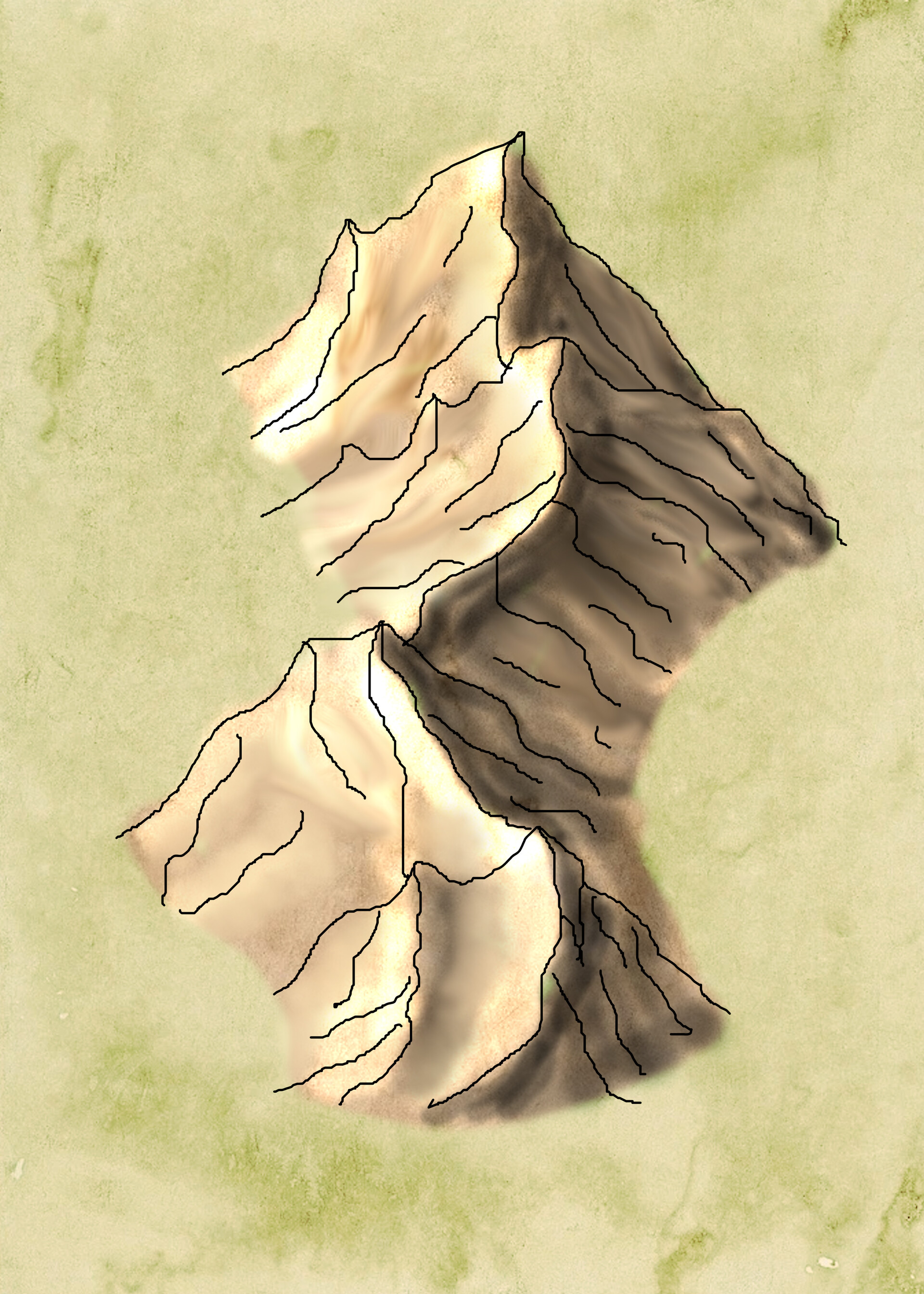 how to draw mountain ranges on a map