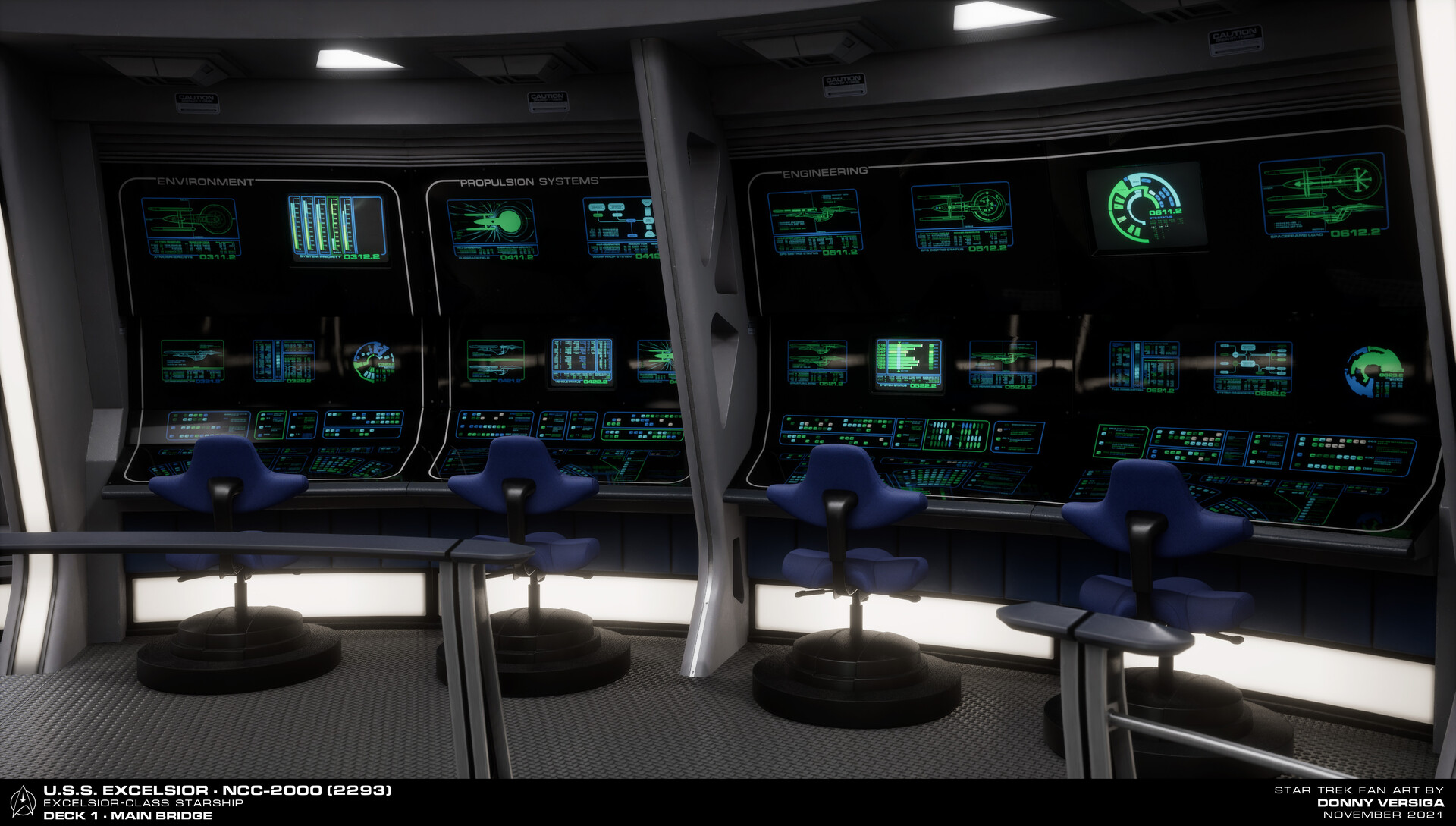 Donny Versiga - U.S.S. Excelsior NCC-2000 Main Bridge -- Star Trek VI ...