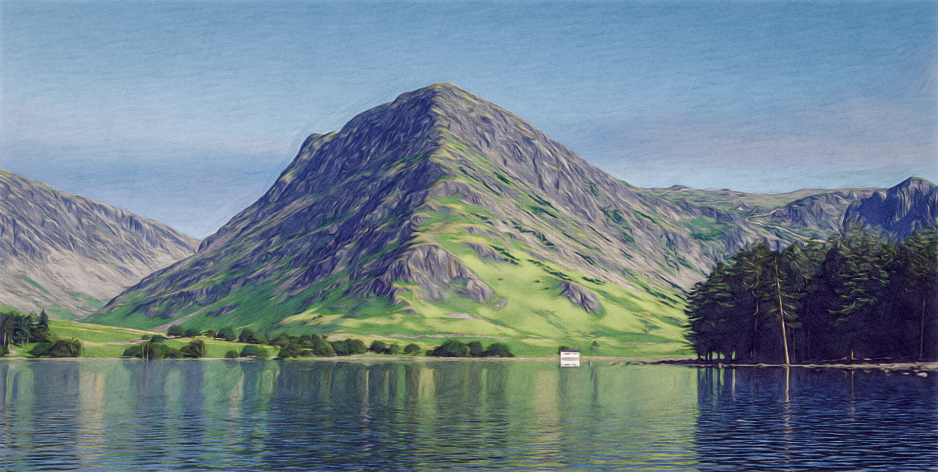 ArtStation - A Buttermere sketch (a bit WIP)