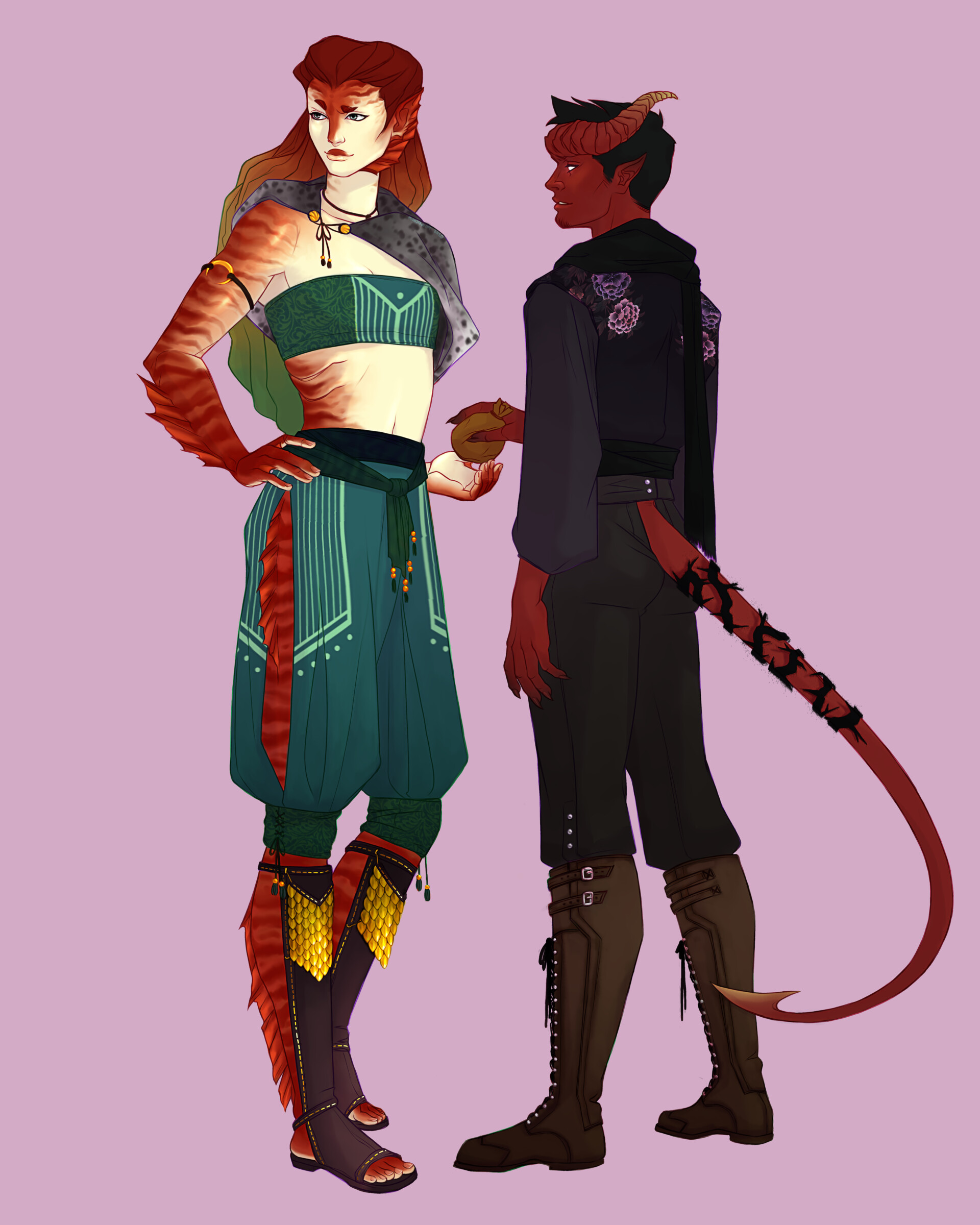 ArtStation - D&D OC's - Meleo and Dhardos