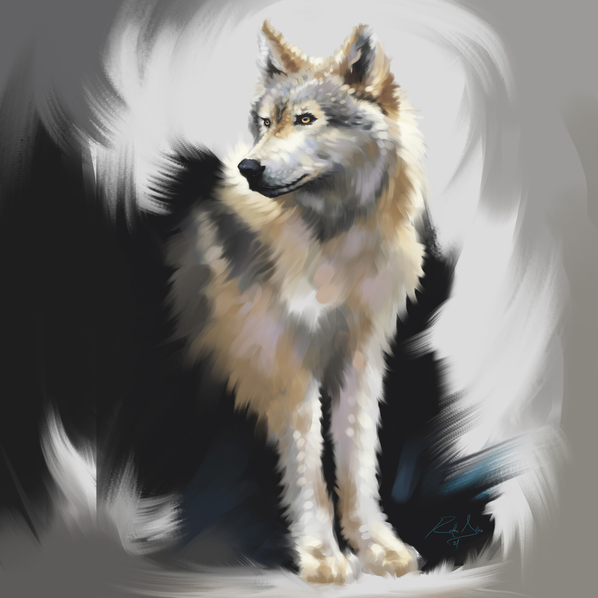 ArtStation - Sketch of A Wolf