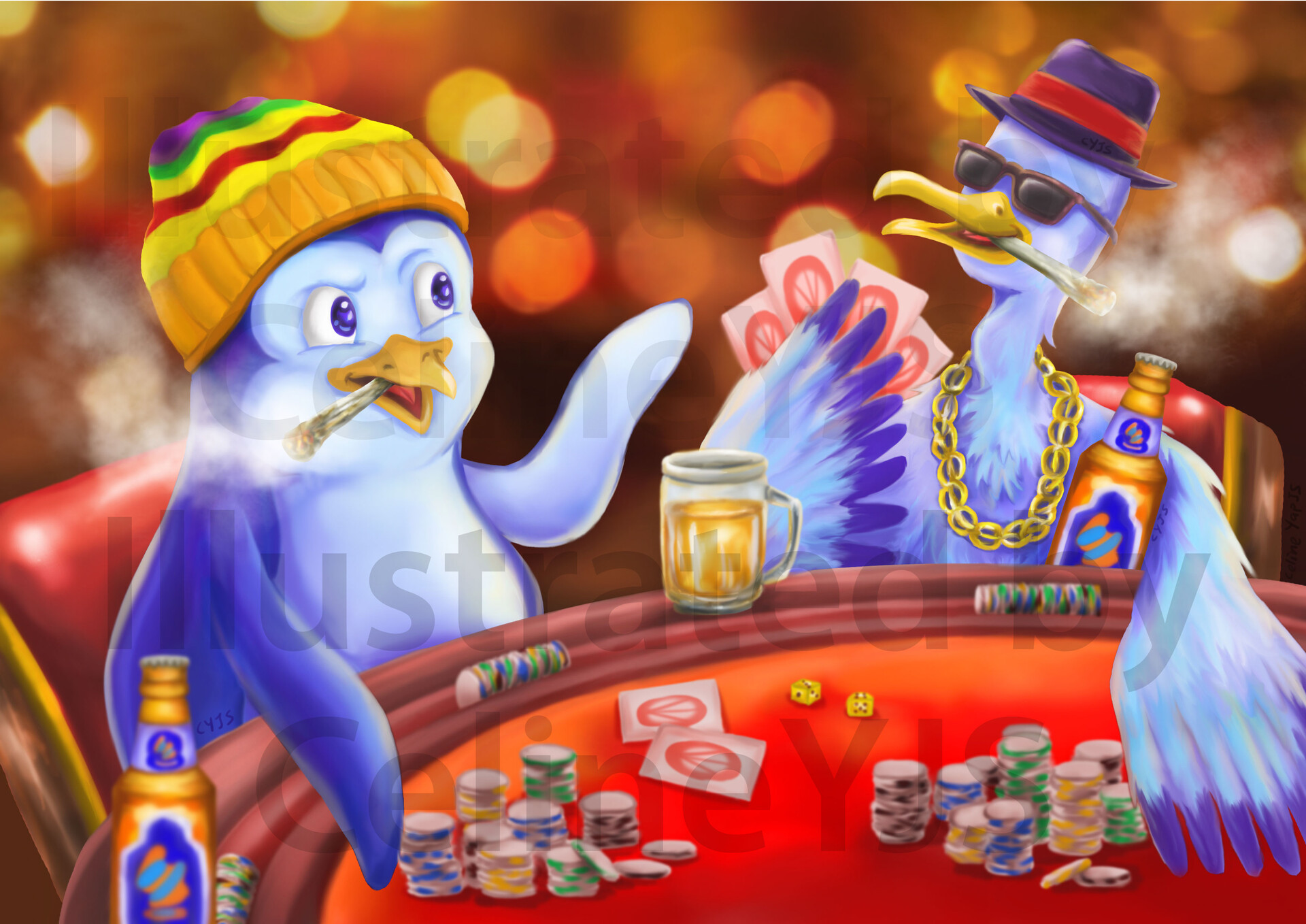ArtStation - Gambling between birds