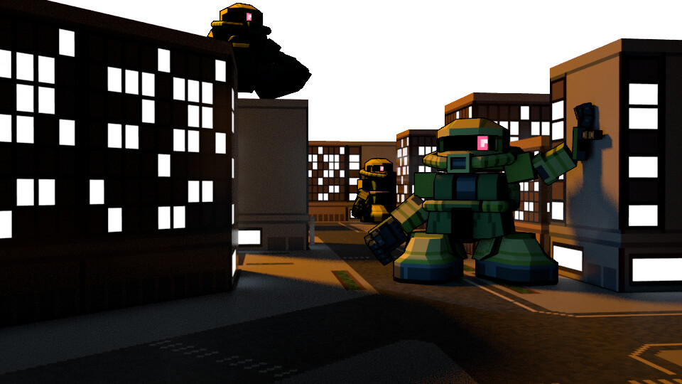 ArtStation - 3D Pixel Zaku Version 1-2