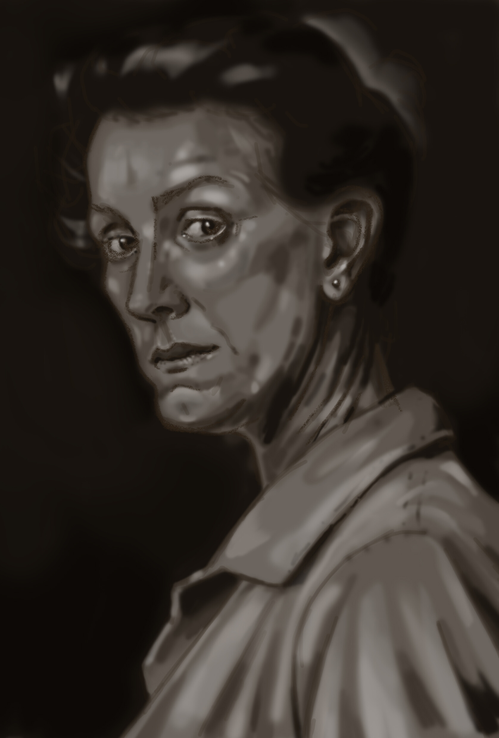 ArtStation - Portrait study exercises - one brush only