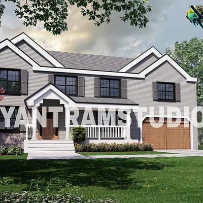 Yantram Architectural Design Studio - 3D Exterior Rendering