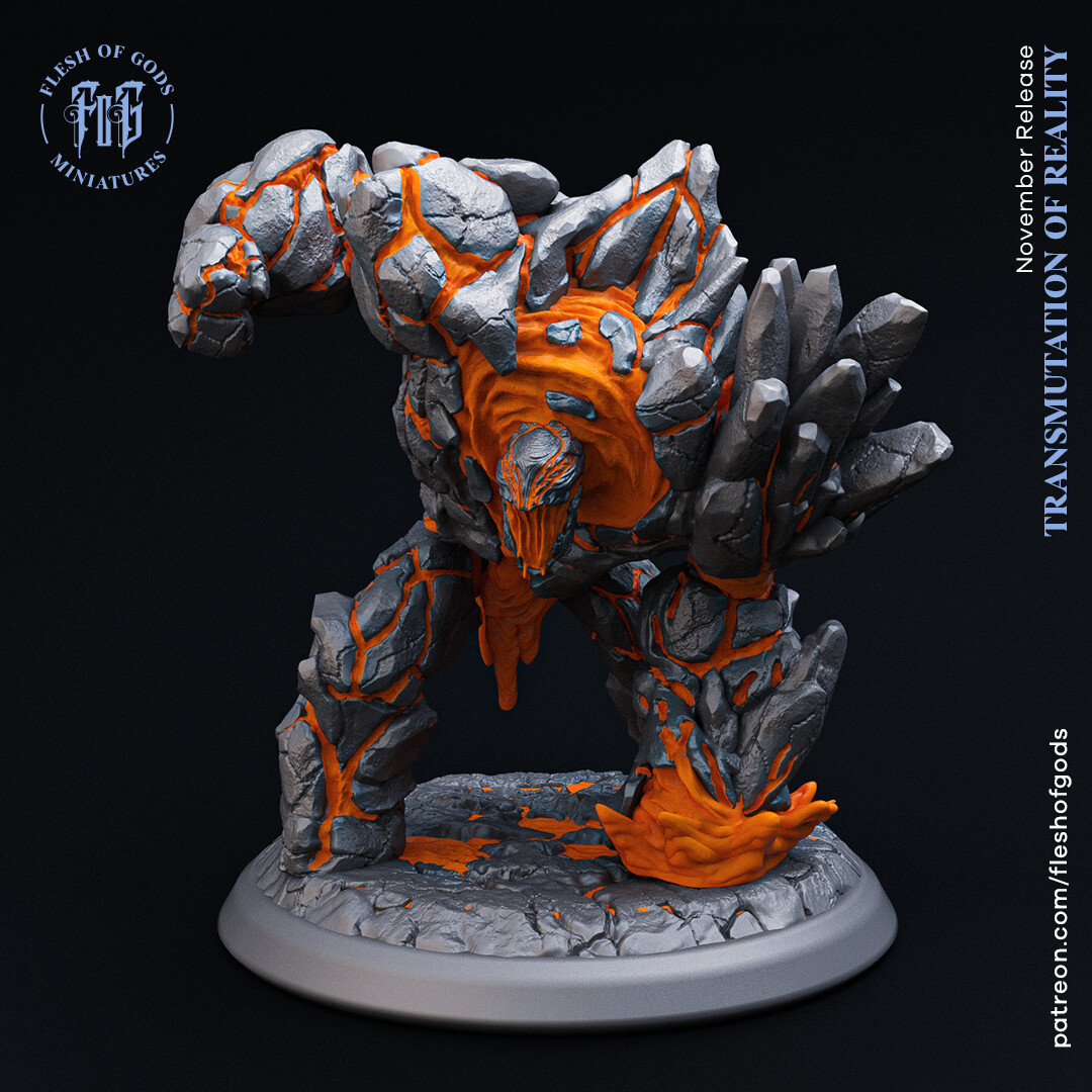 ArtStation - Lava Golem - Flesh Of Gods Miniatures