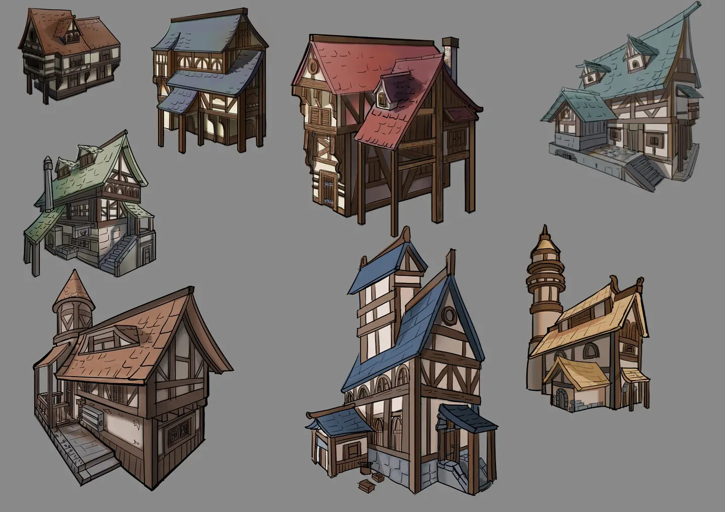 ArtStation - Medieval houses