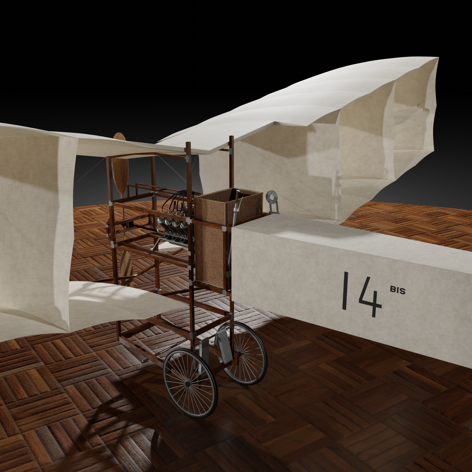 ArtStation - 14 Bis - Santos Dummont's airplane modelled with detailed ...