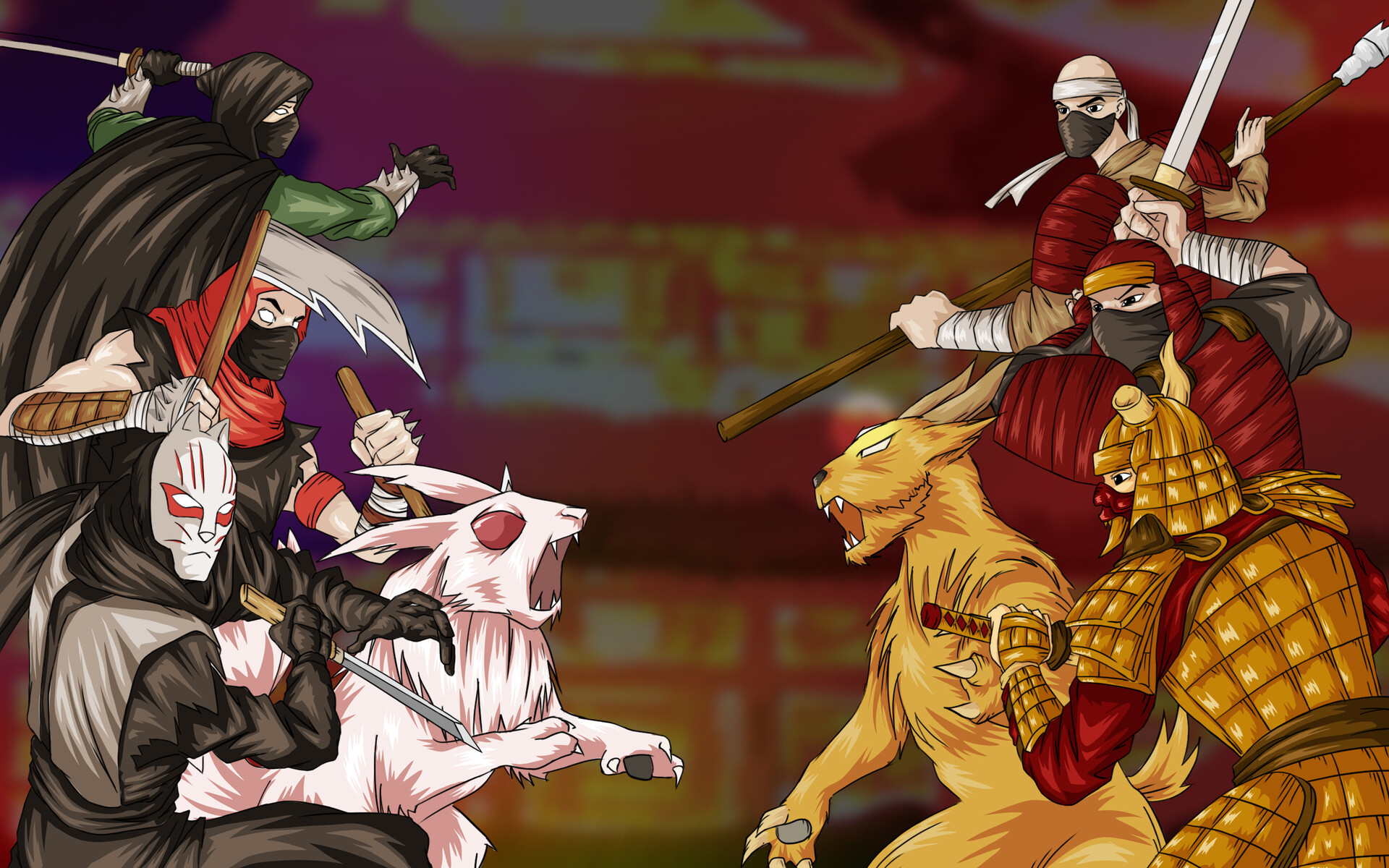 Ninja Vs Samurai Wallpaper