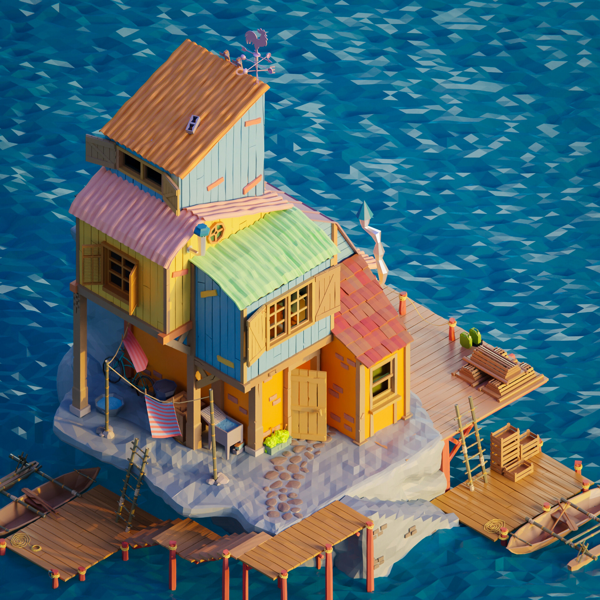 ArtStation - Sea life - low poly 3D