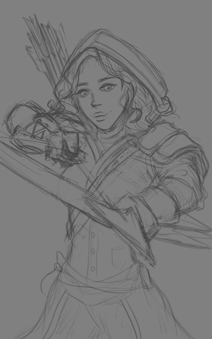 fantasy archer drawing