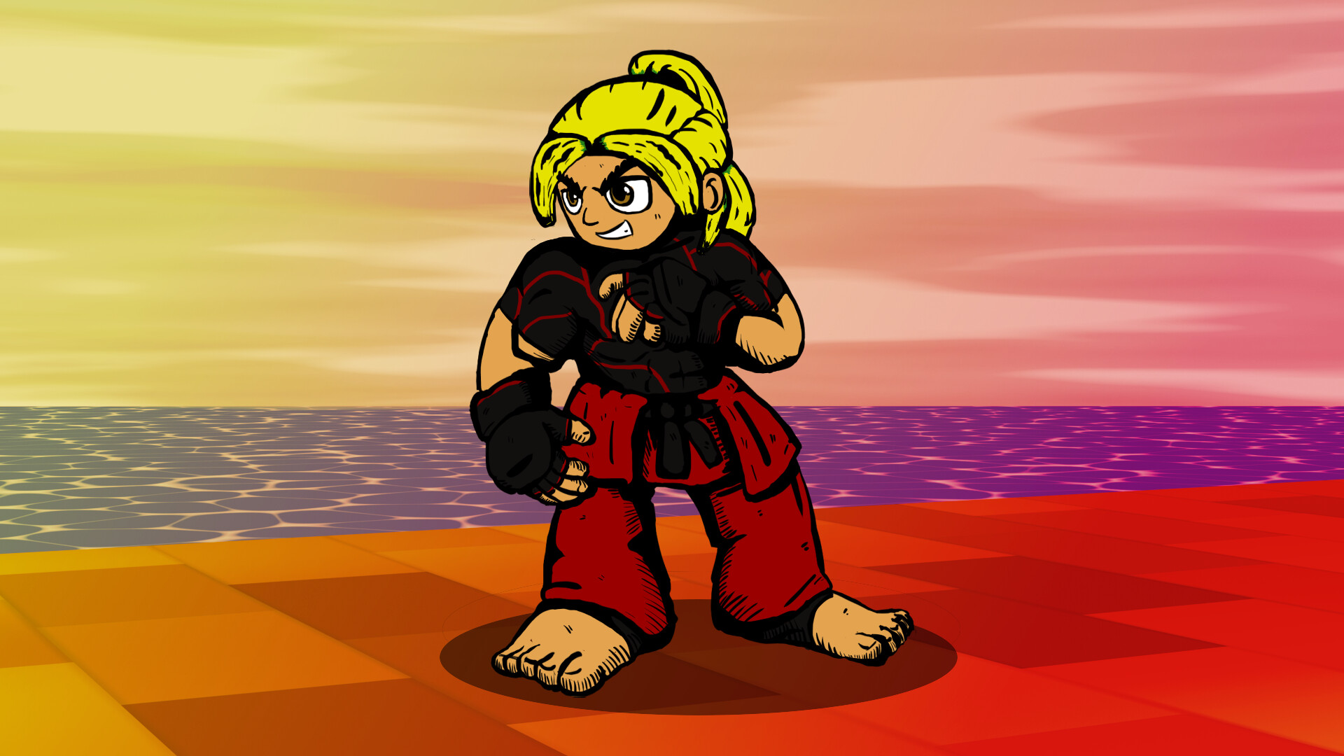 ArtStation - Ken banana hair street fighter V