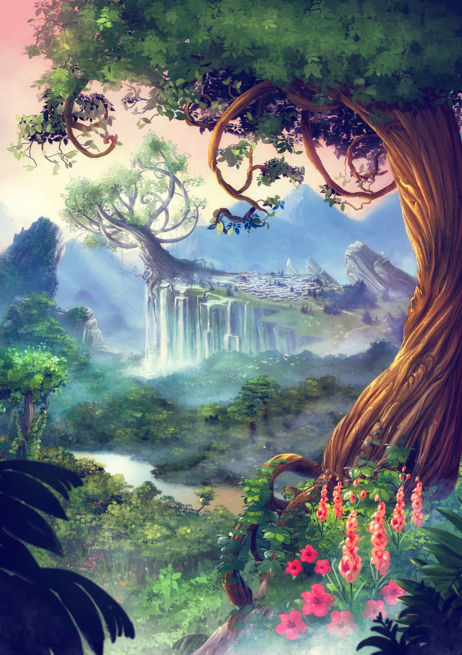 ArtStation - The magic entrance - Environment illustration