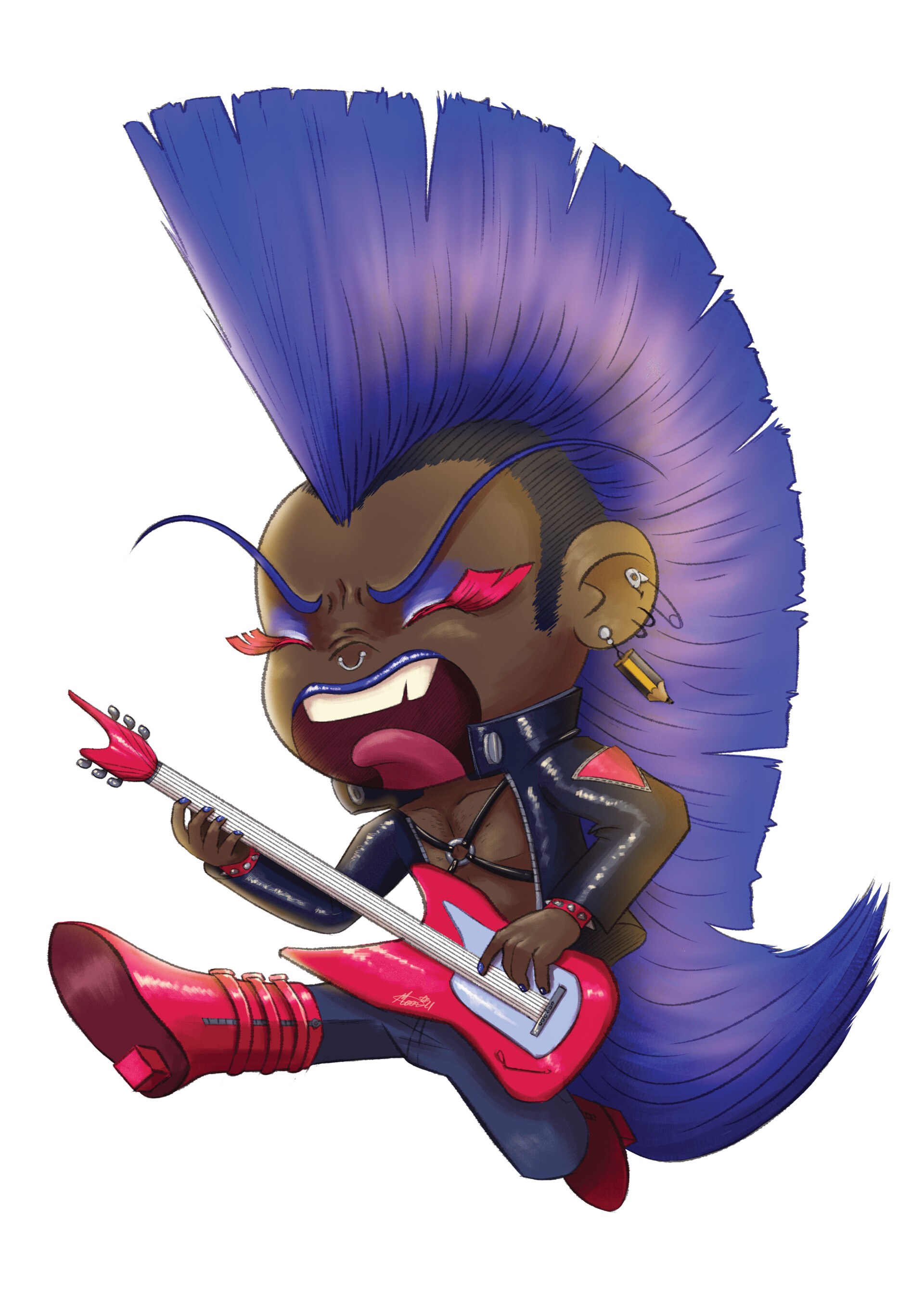 ArtStation - Glam rocker (illustration for showcase publicity)