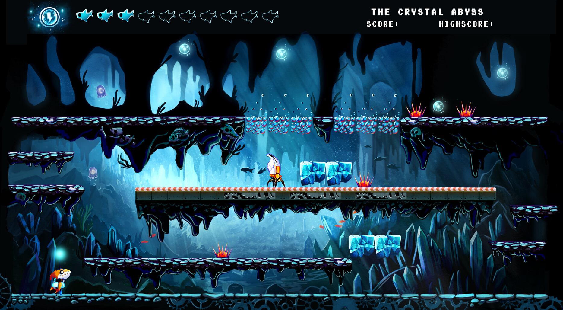 ArtStation - Sharks v Robots (manic miner remake)