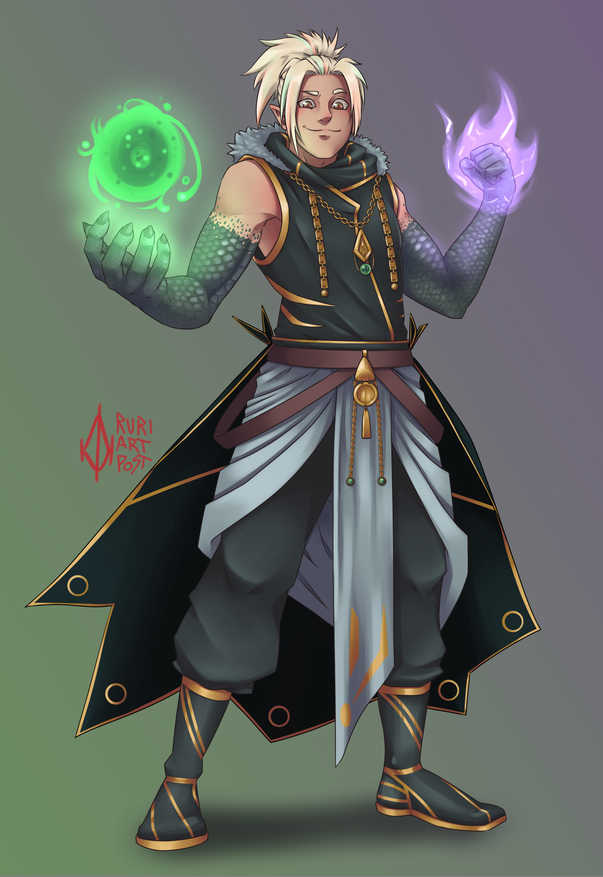 ArtStation - Draconic Half-elf