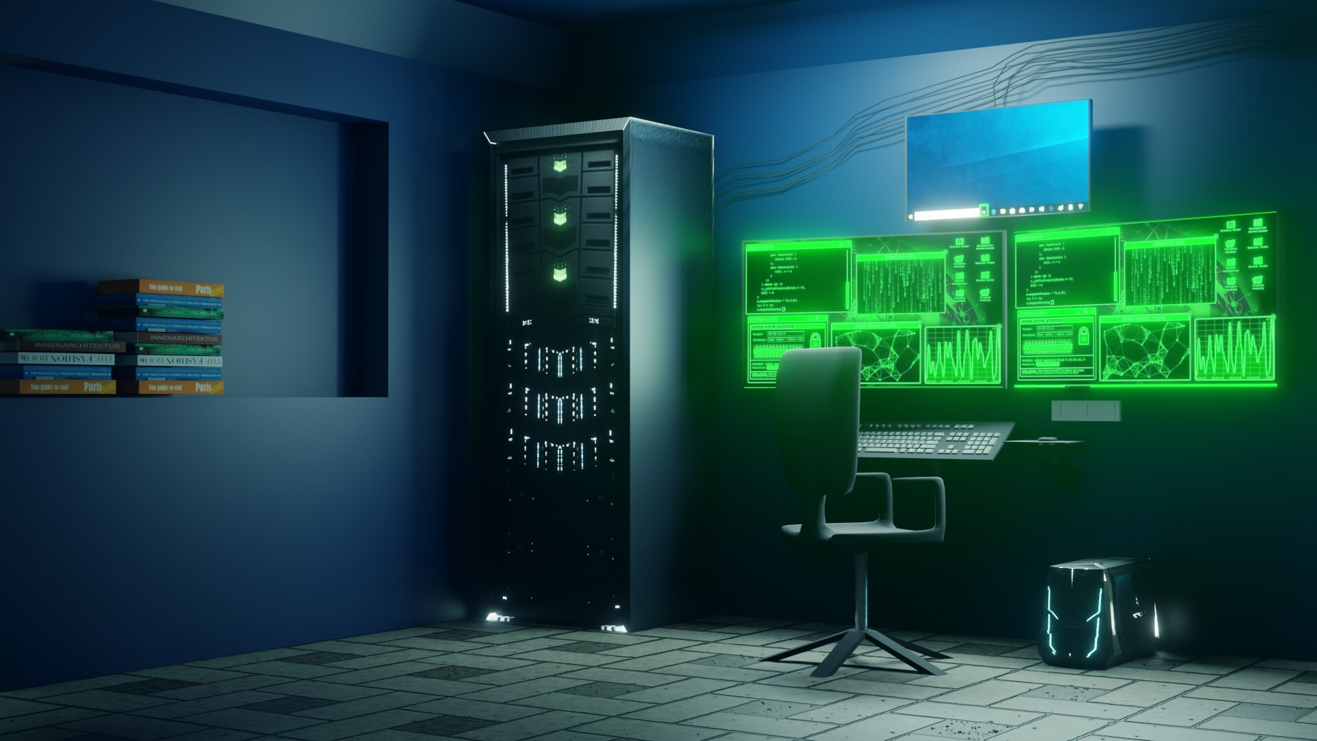 ArtStation - Hacker Room - Low Poly Game Ready - PBR