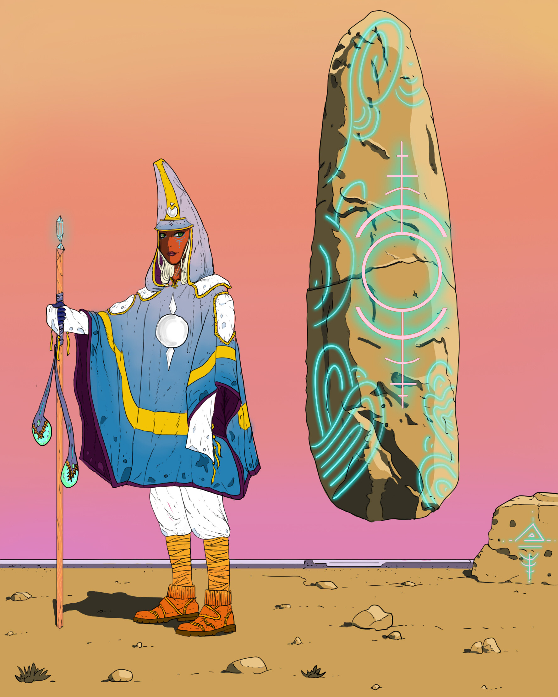 ArtStation - Crystal Watcher - Moebius inspired